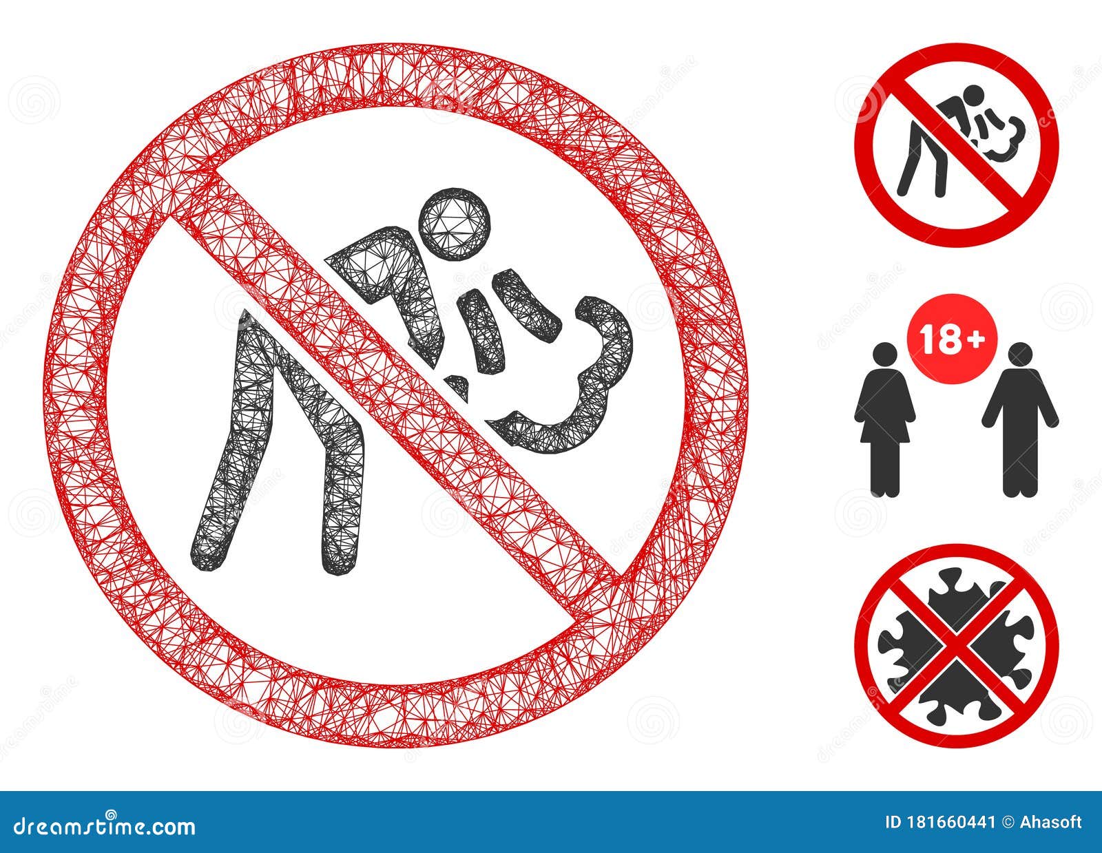 No Vomit Polygonal Web Vector Mesh Illustration Stock Illustration ...
