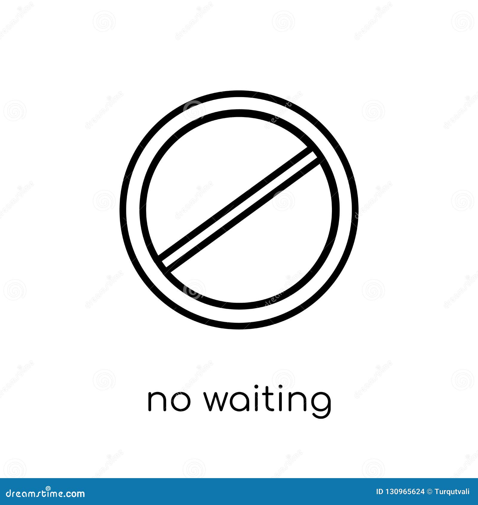 No Waiting Sign Icon. Trendy Modern Flat Linear Vector No Waiting Sign ...