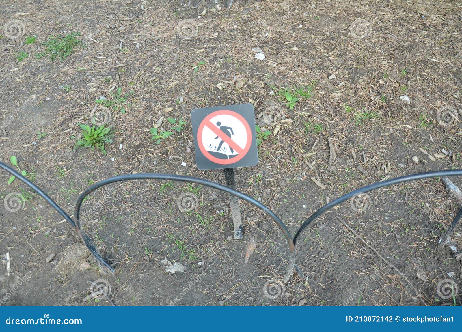 No Walking on Garden Sign and Dirt Stock Photo - Image of outdoor ...