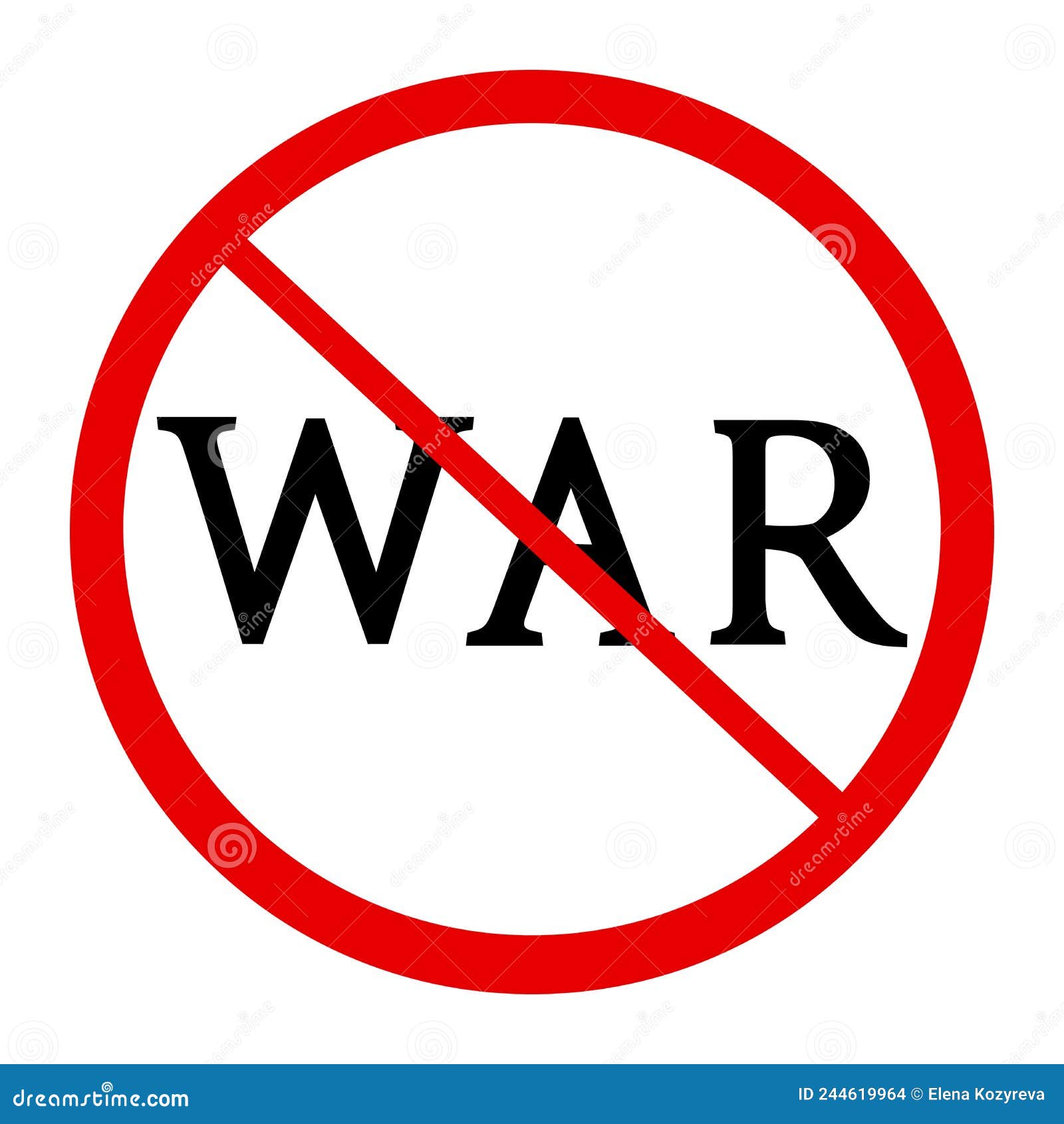 No war red caution sign. stock vector. Illustration of sign - 244619964