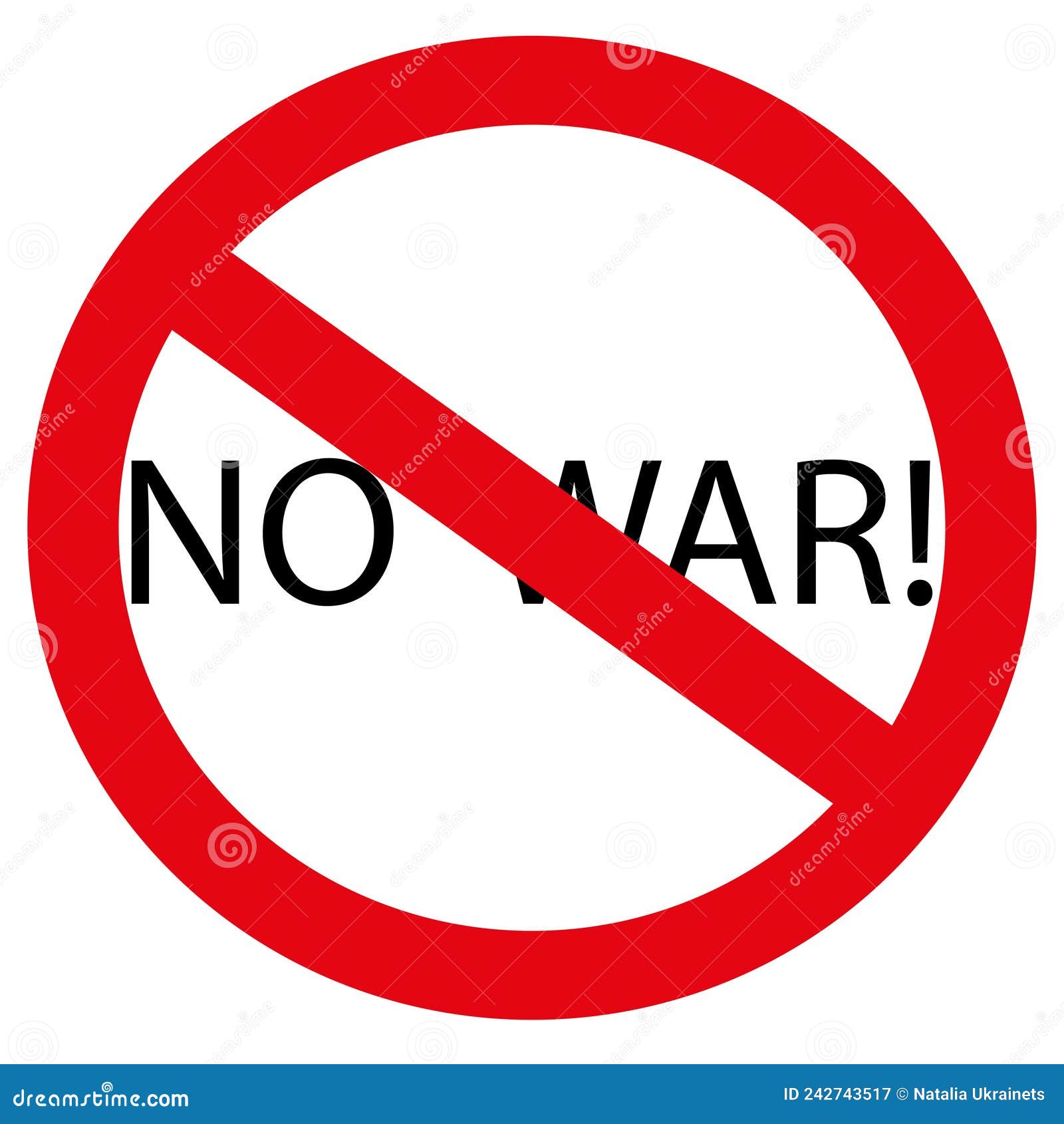 NO WAR sign stock vector. Illustration of sign, russia - 242743517