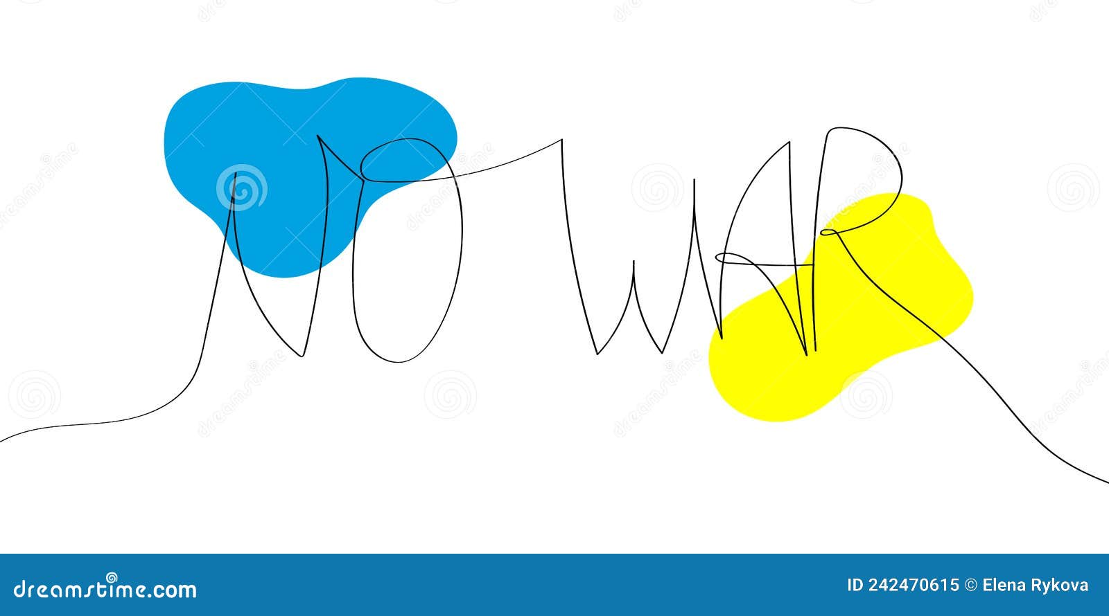 No War Text on White. Blue and Yellow Colors Stock Illustration ...