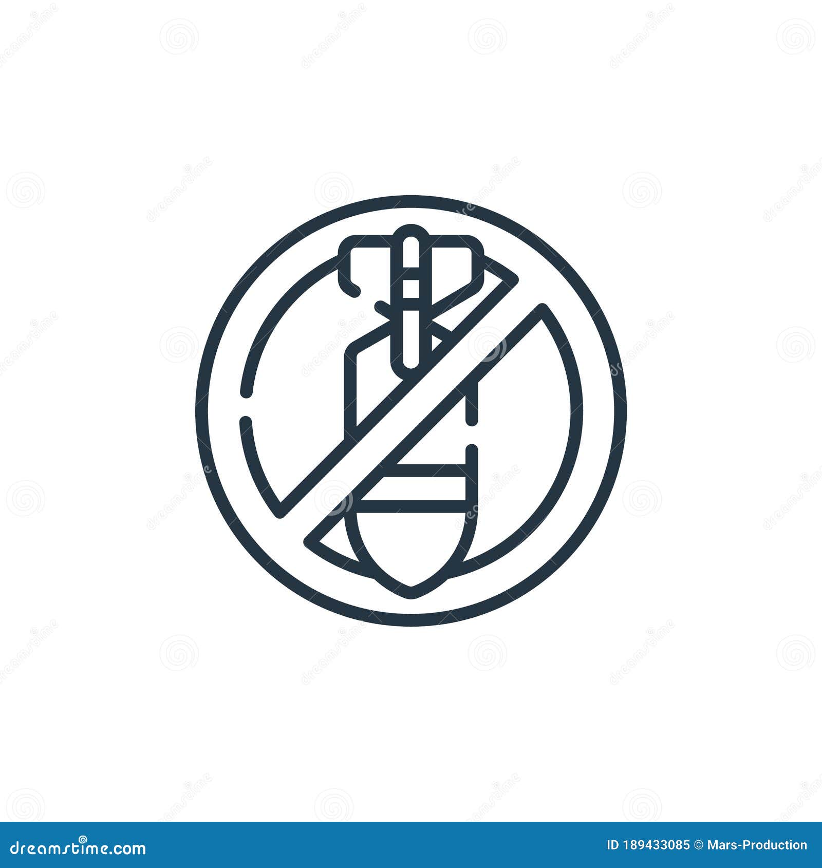 No War Vector Icon Isolated on White Background. Outline, Thin Line No ...