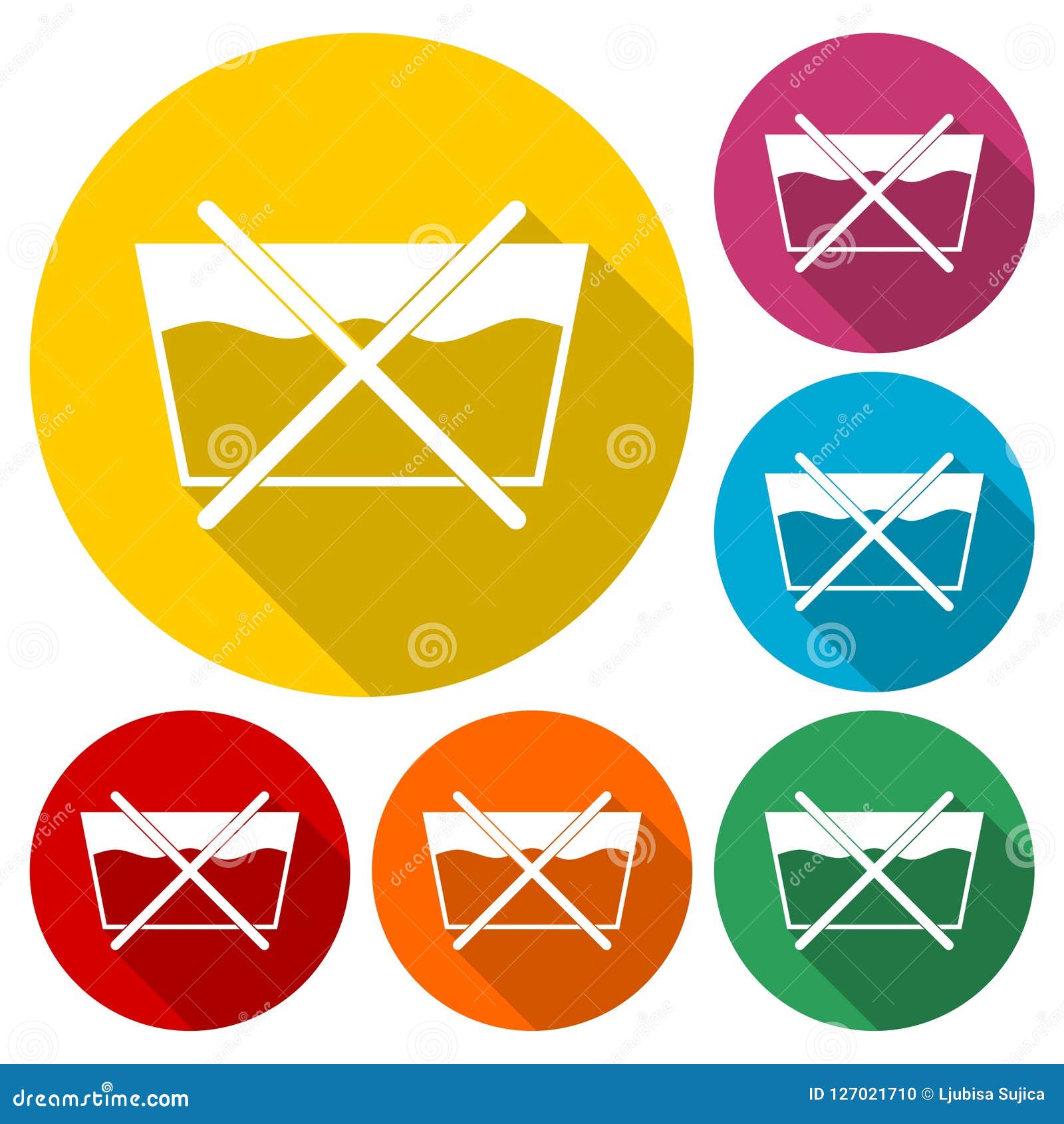 No Washing by Machine or Hands - Vector Icon Stock Illustration ...