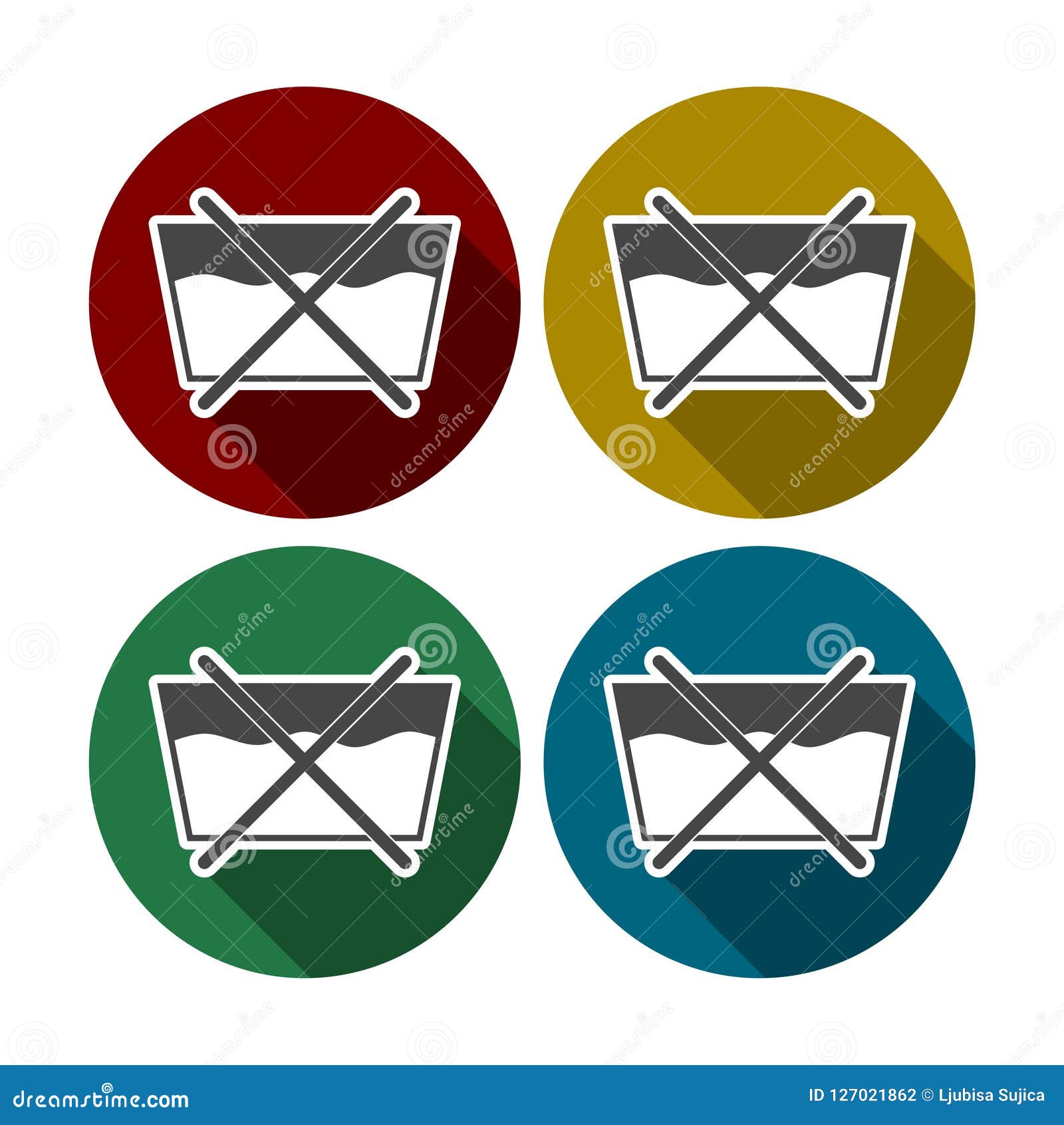 No Washing by Machine or Hands - Vector Icon Stock Illustration ...