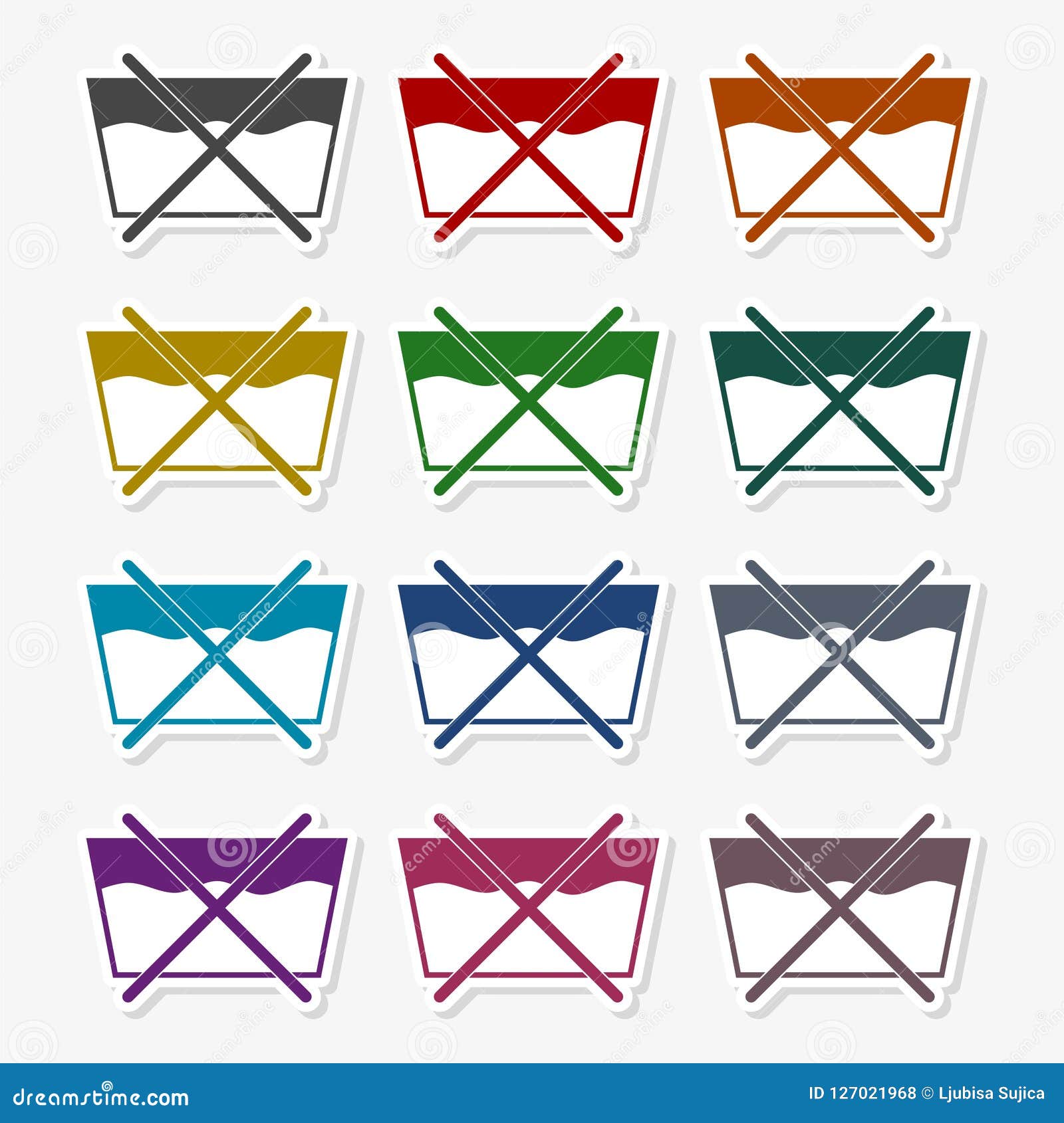 No Washing by Machine or Hands - Vector Icon Stock Illustration ...