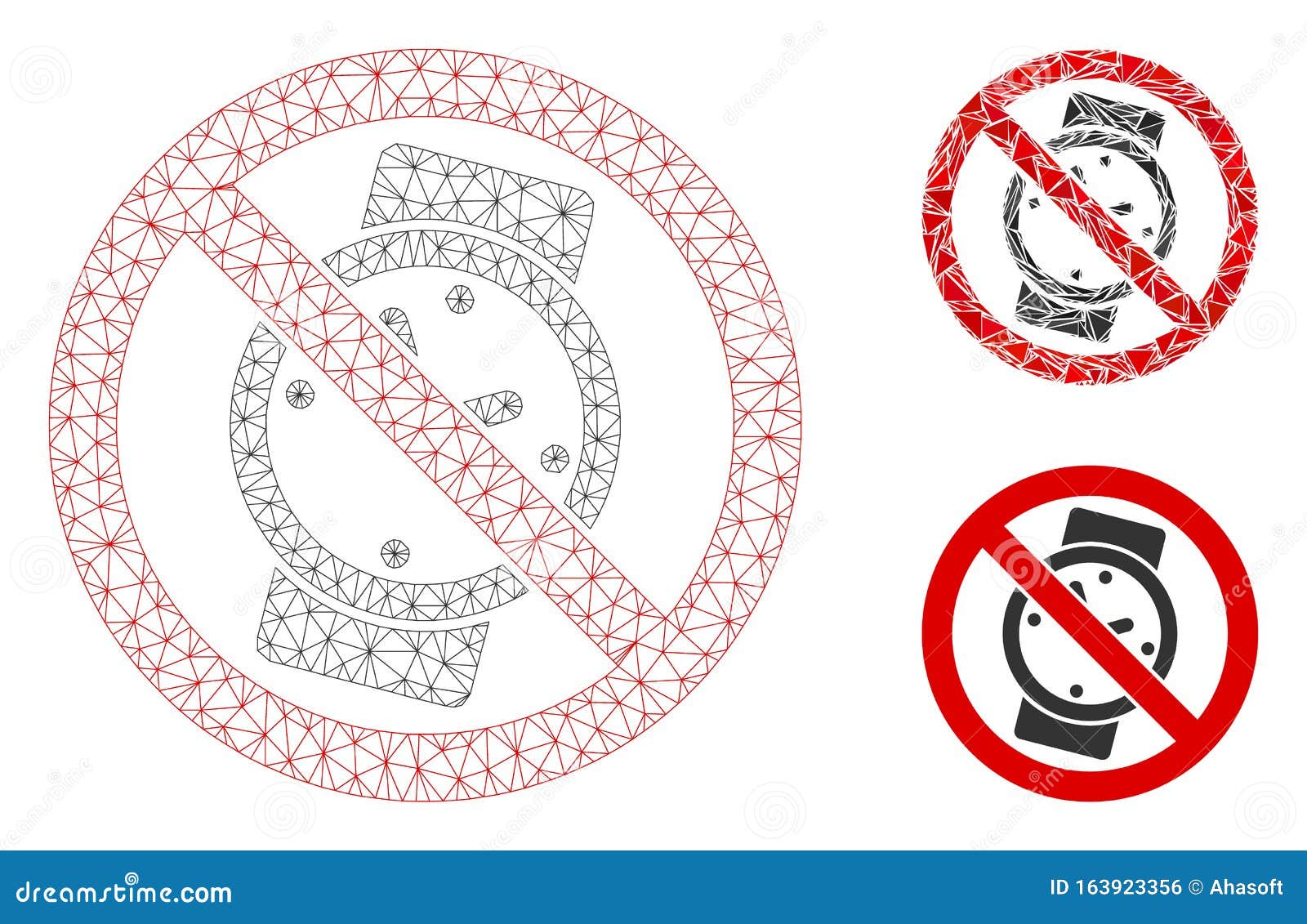 No Watches Vector Mesh 2D Model and Triangle Mosaic Icon Stock ...
