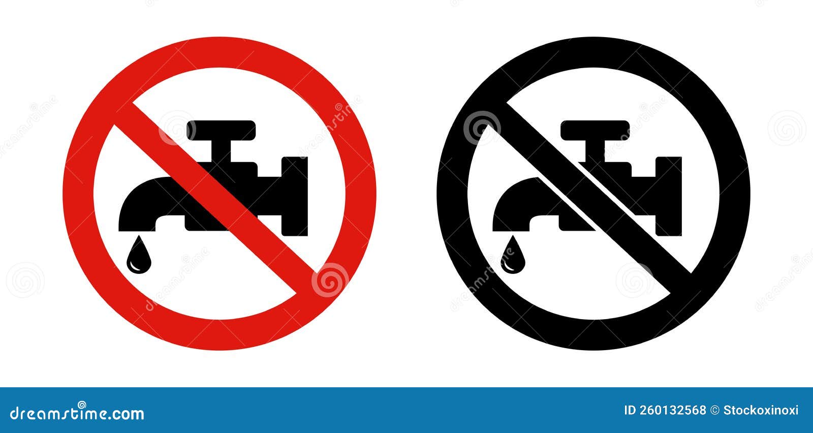No water from faucet sign stock vector. Illustration of forbidden ...
