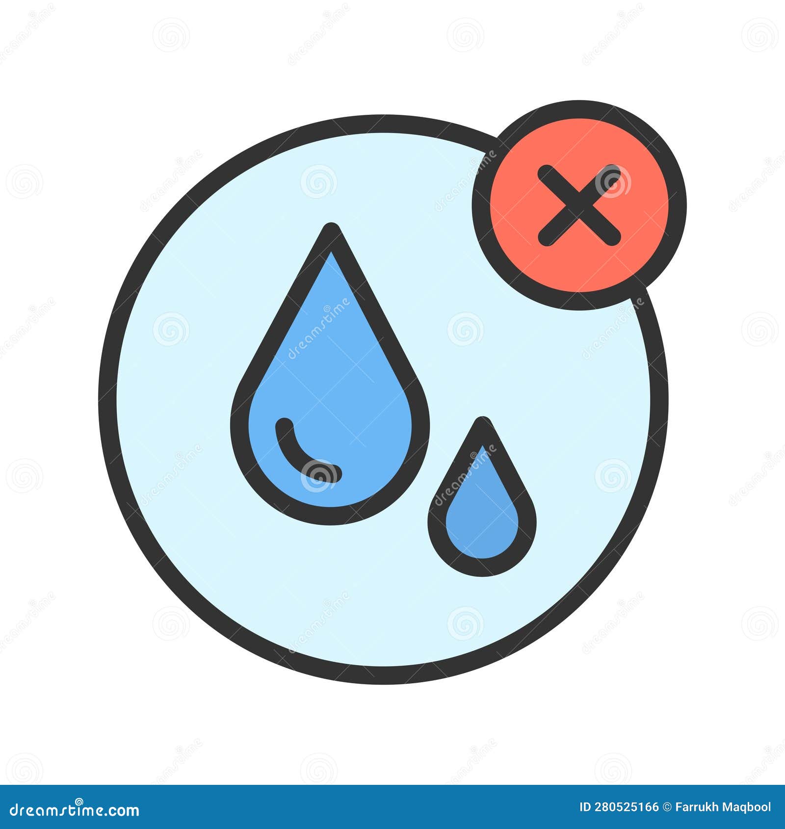 No Water Icon Vector Image. Stock Vector - Illustration of icon ...