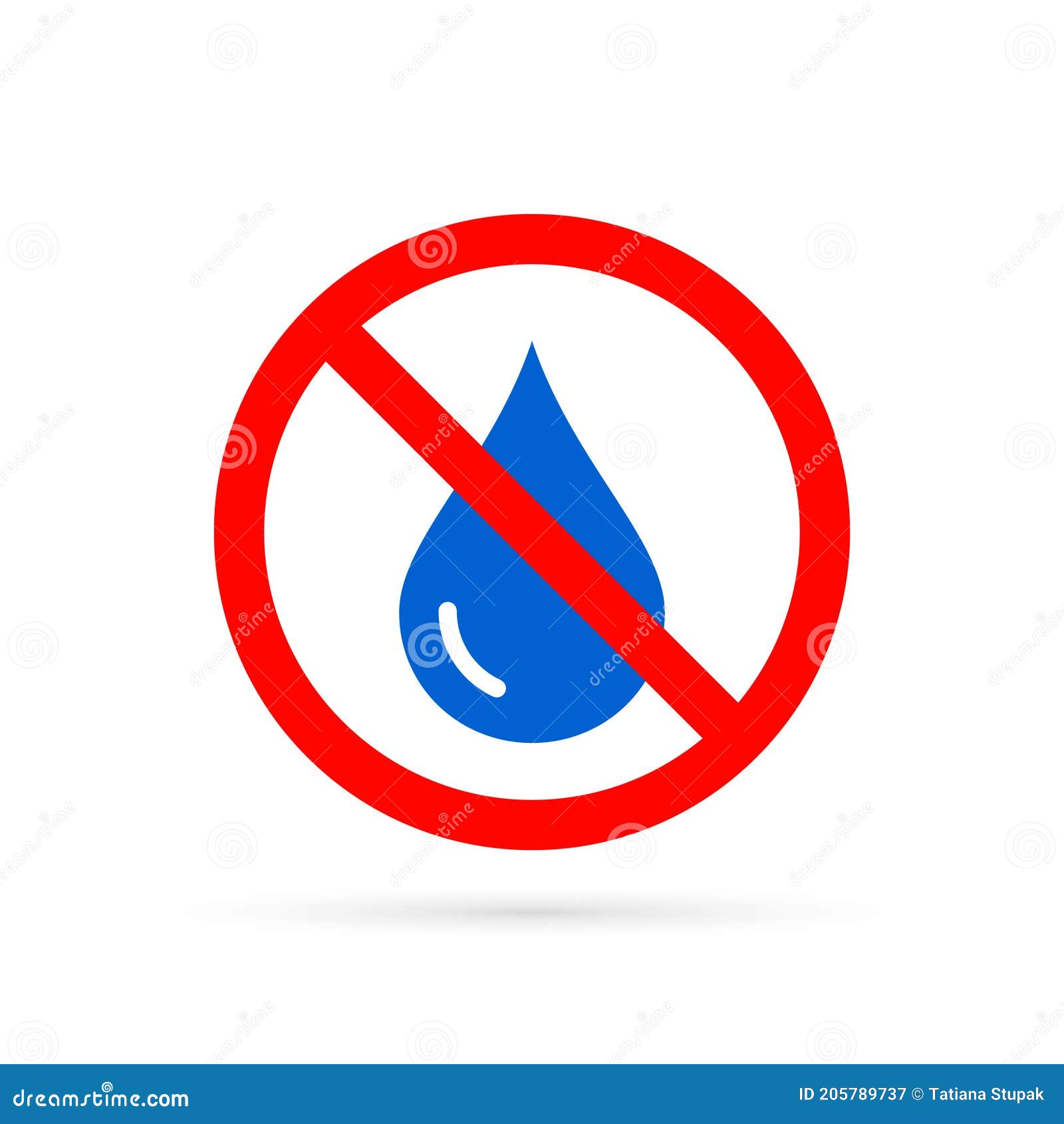 No Water Sign. Water Drop Forbidden Stock Vector - Illustration of ...