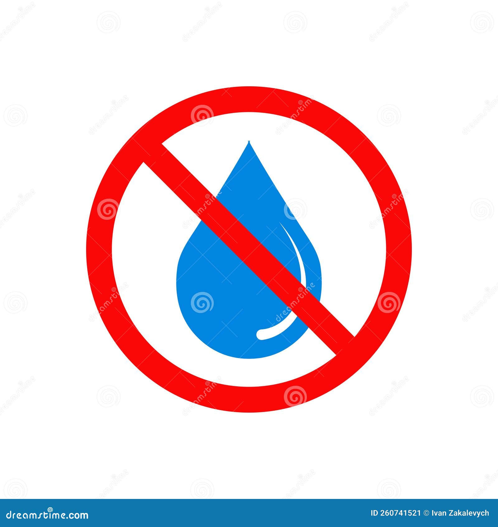 No Water Sign Icon. Water Drop Forbidden Illustration Symbol Stock ...