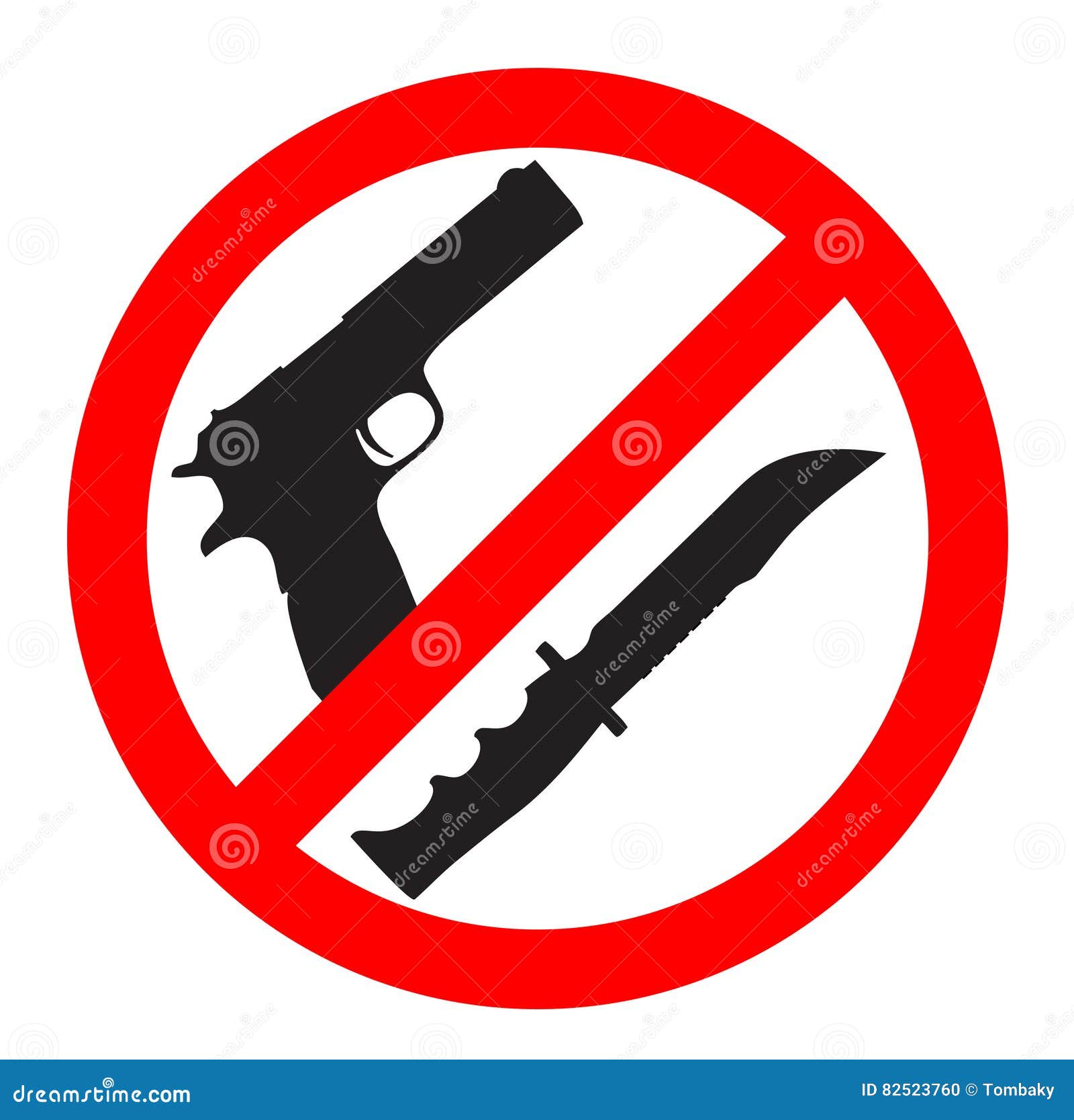 No weapons sign and symbol stock illustration. Illustration of safety ...