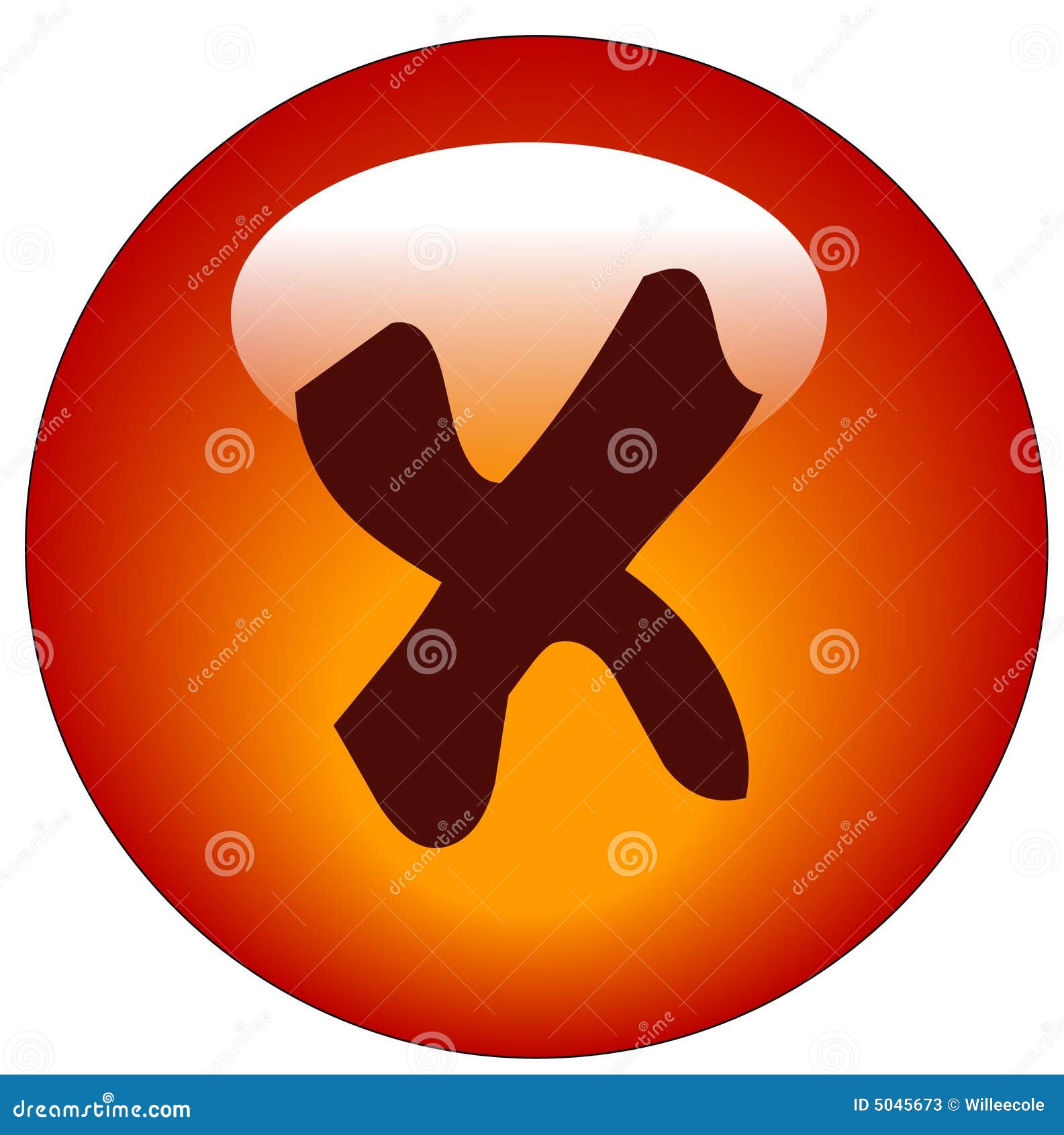 No or x web button or icon stock vector. Illustration of graphic - 5045673