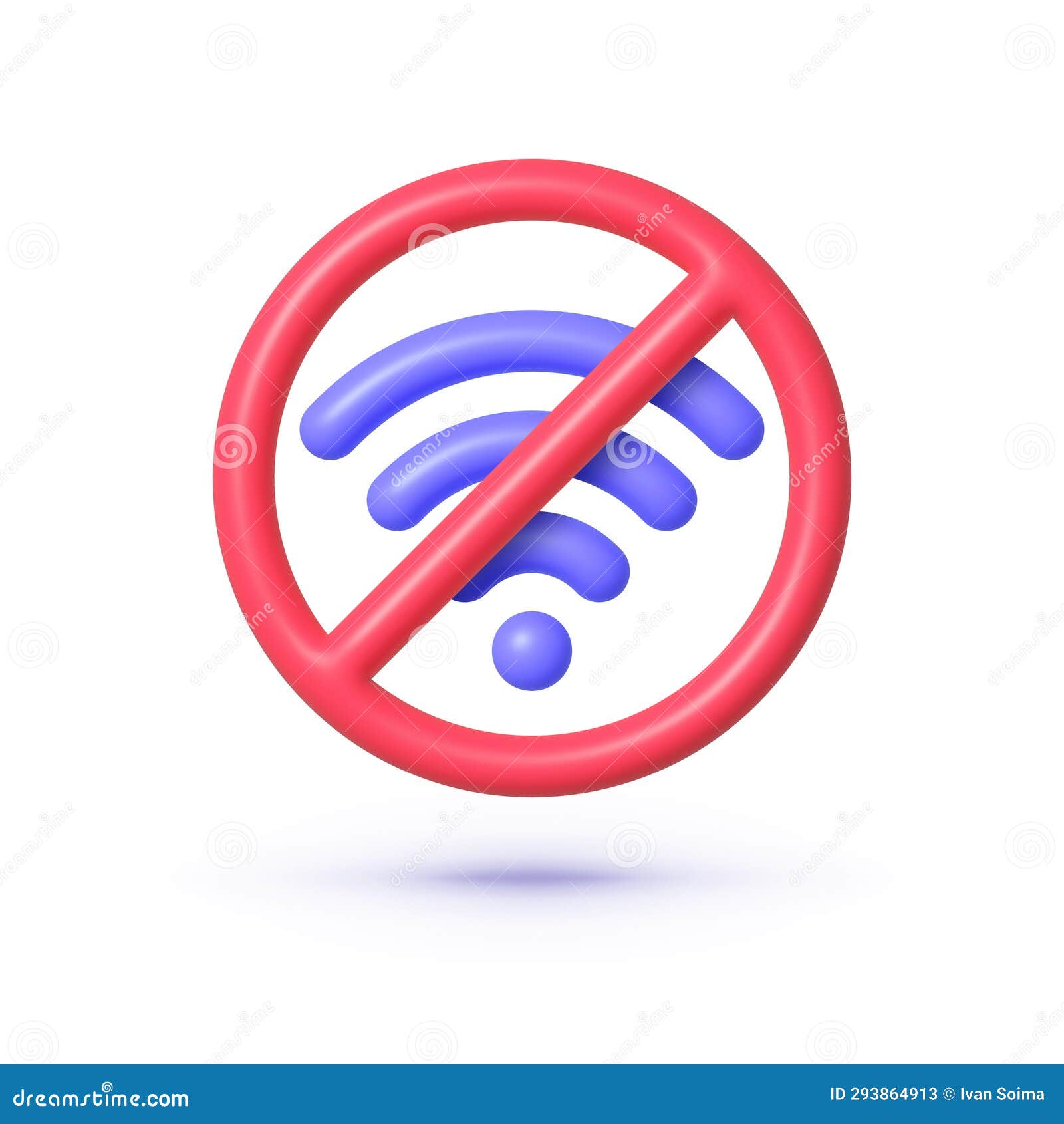 No Wifi 3d for Web Design. Internet Network Concept Stock Vector ...