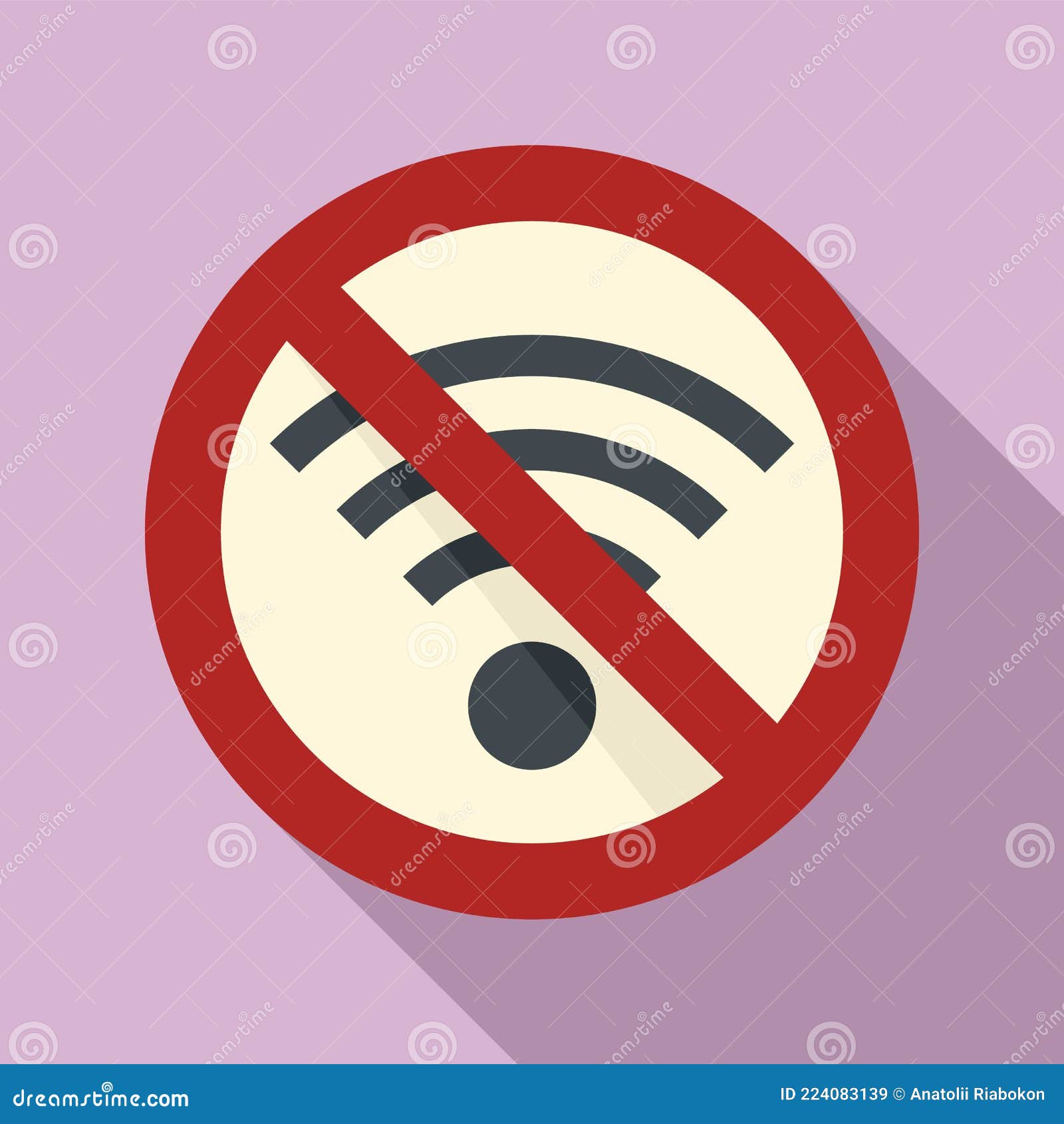 No Wifi Icon Flat Vector. Internet Network Stock Vector - Illustration ...