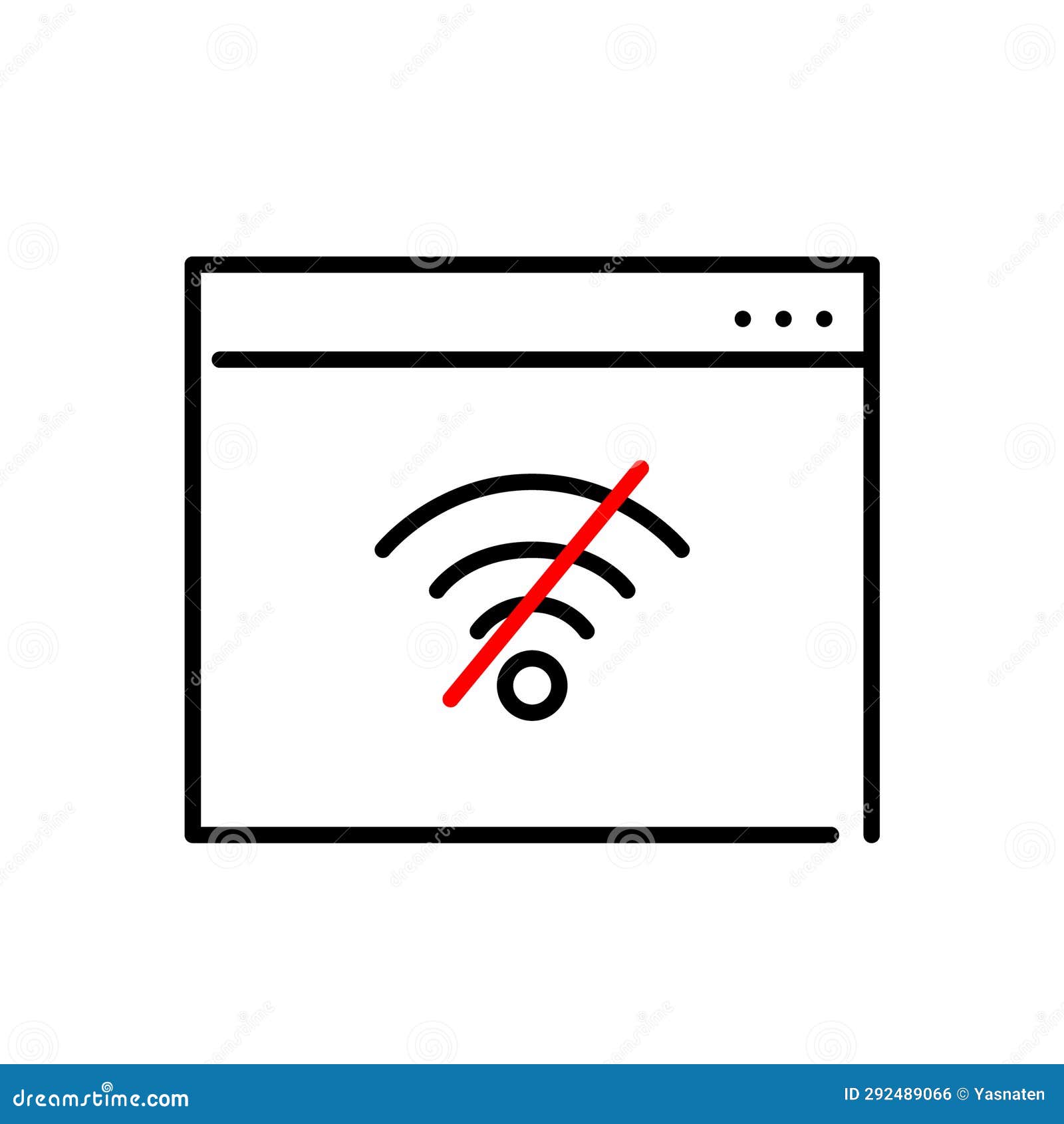 No Wifi. No Internet Connection Symbol in Web Browser Stock ...