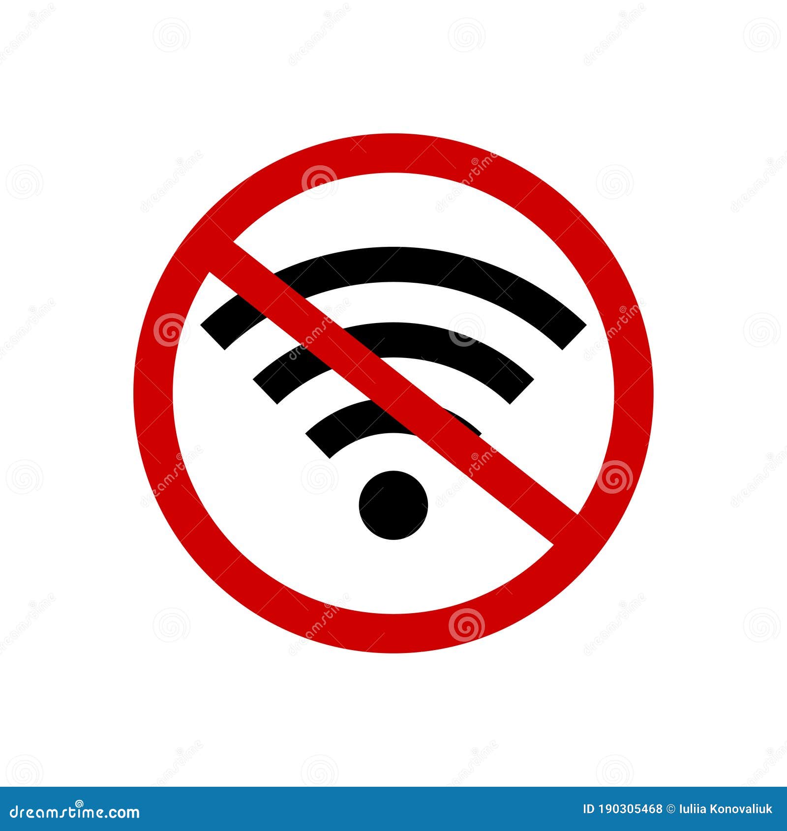 No Wifi Sign. Vector Illustration Stock Vector - Illustration of signal ...