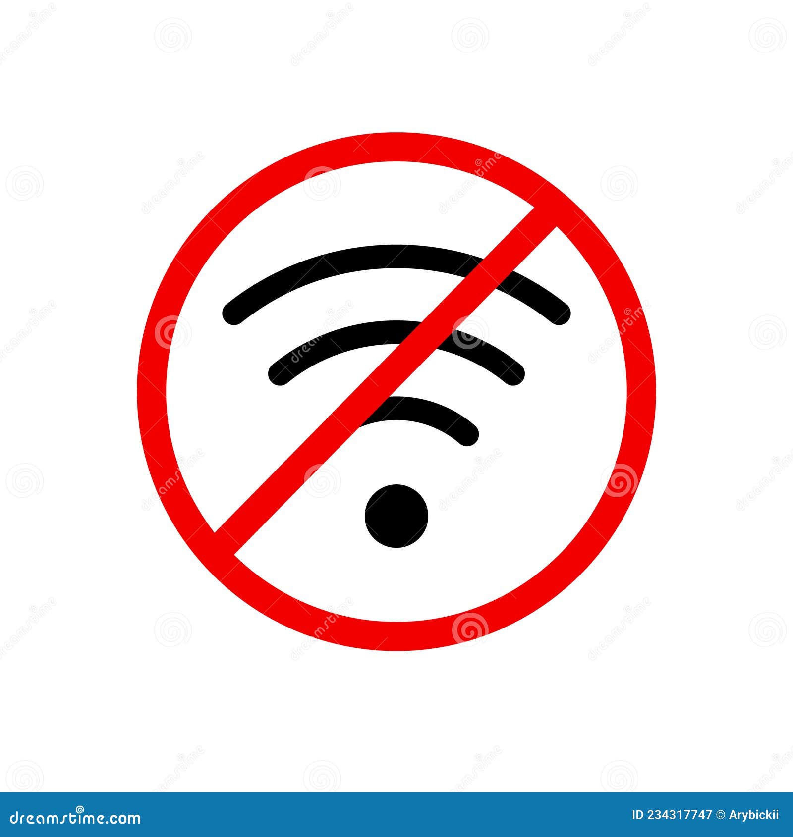 No Wifi sign stock vector. Illustration of internet - 234317747