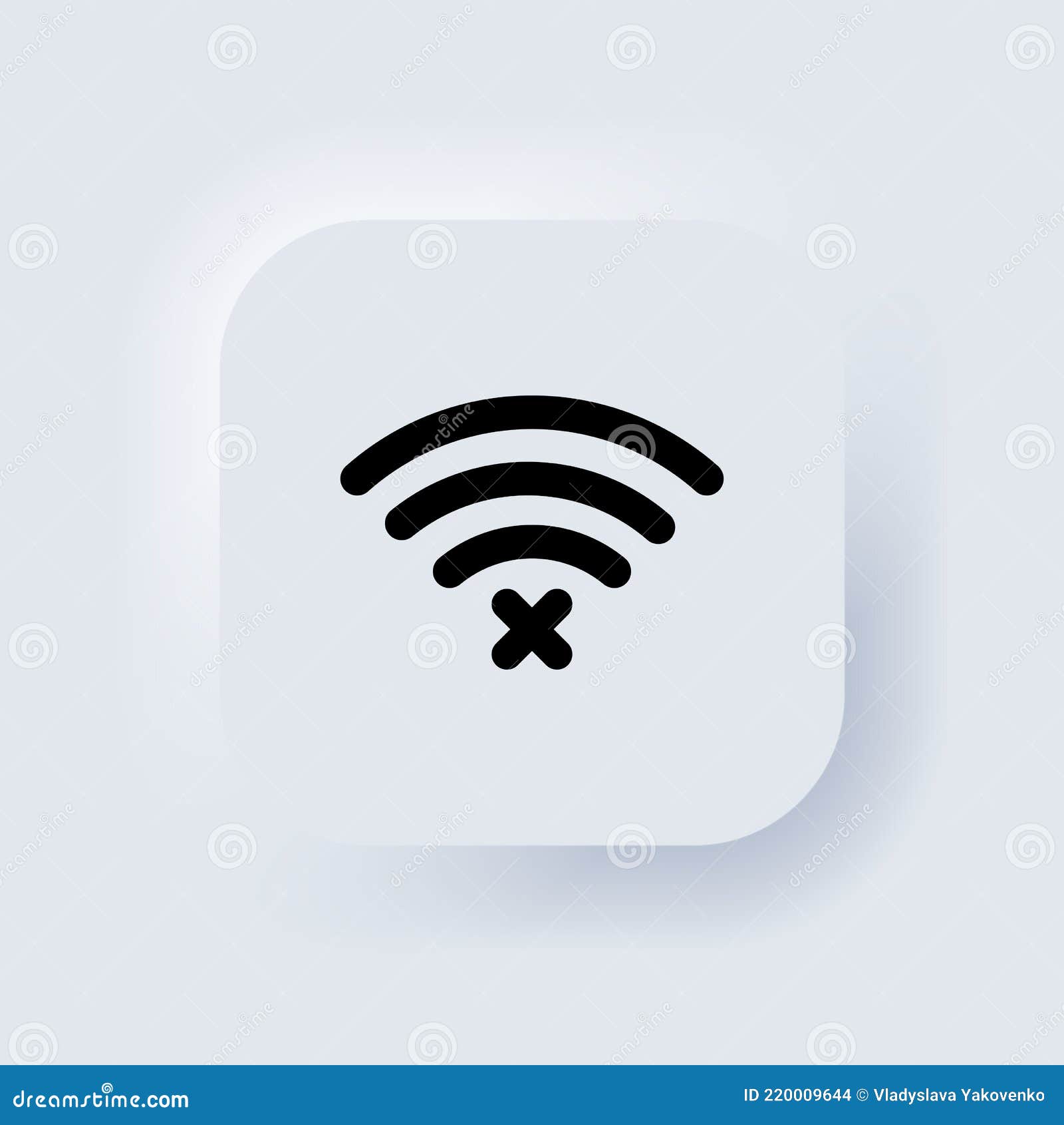 No Wifi Signal Icon. Connection Error. Neumorphic UI UX White User ...