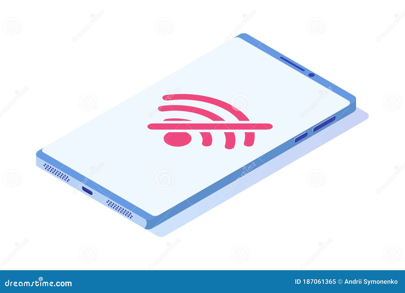 No Wifi on Smartphone Vector Isometric Icon. Bad Internet Connection ...