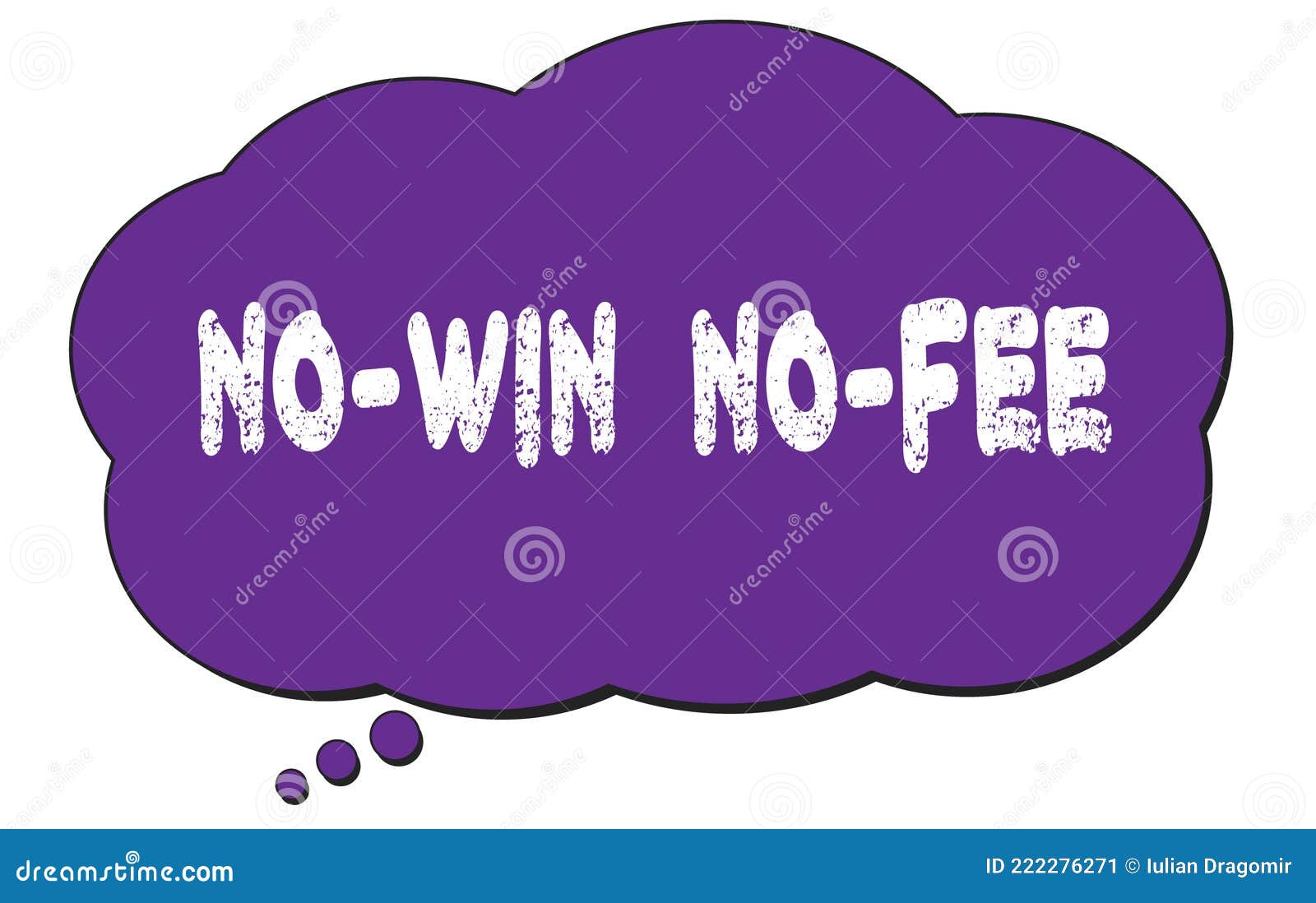 NO-WIN NO-FEE Text Written on a Violet Cloud Bubble Stock Illustration ...
