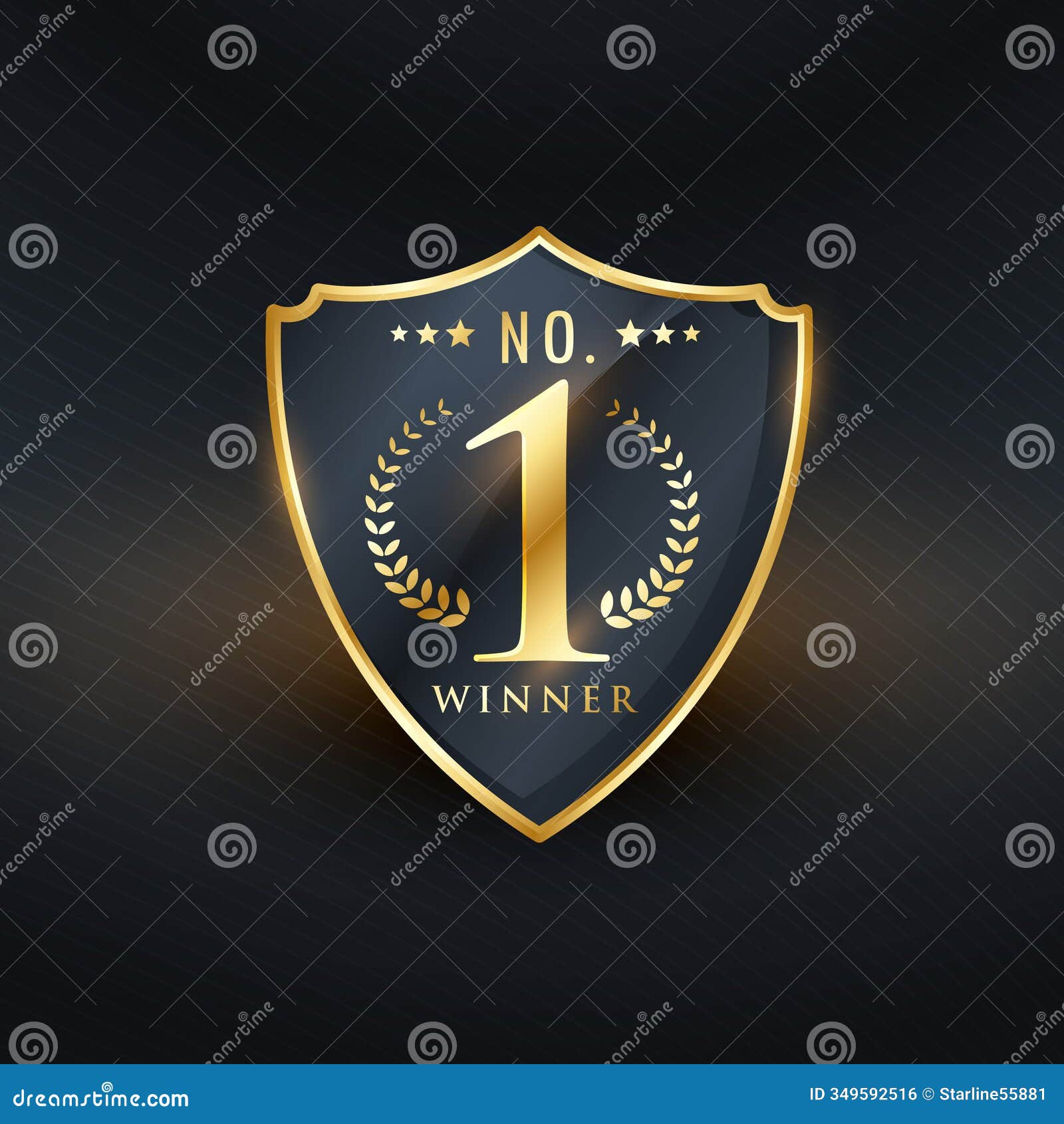 No. 1 Winner Badge Label Golden Vector Design Stock Vector ...