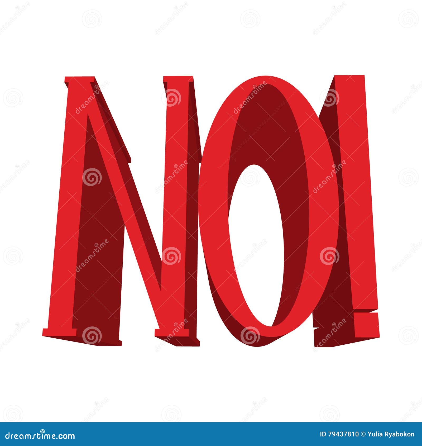 No Word Icon in Cartoon Style Stock Vector - Illustration of disagree ...