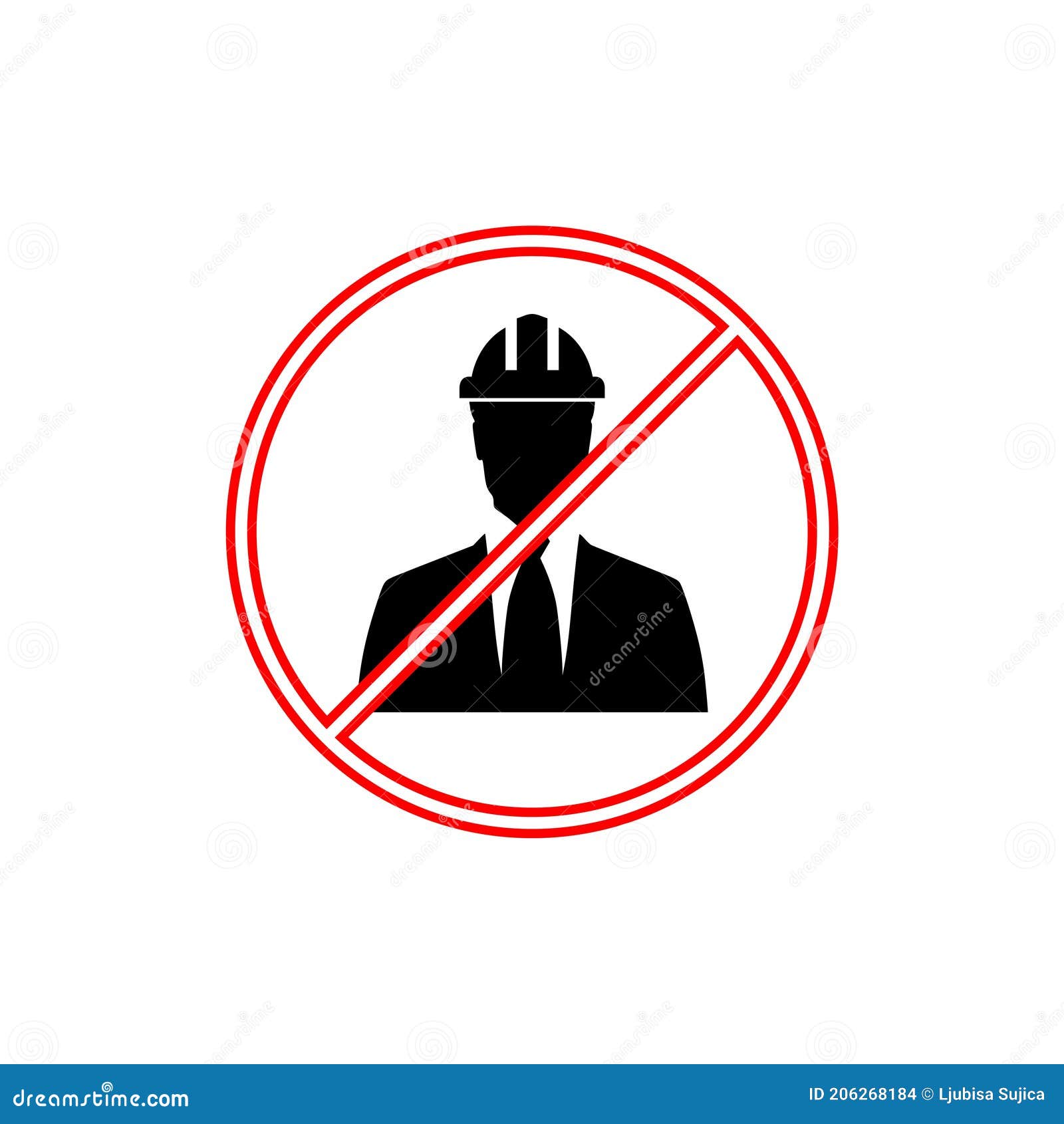 No Worker Icon Isolated on White Background Stock Vector - Illustration ...