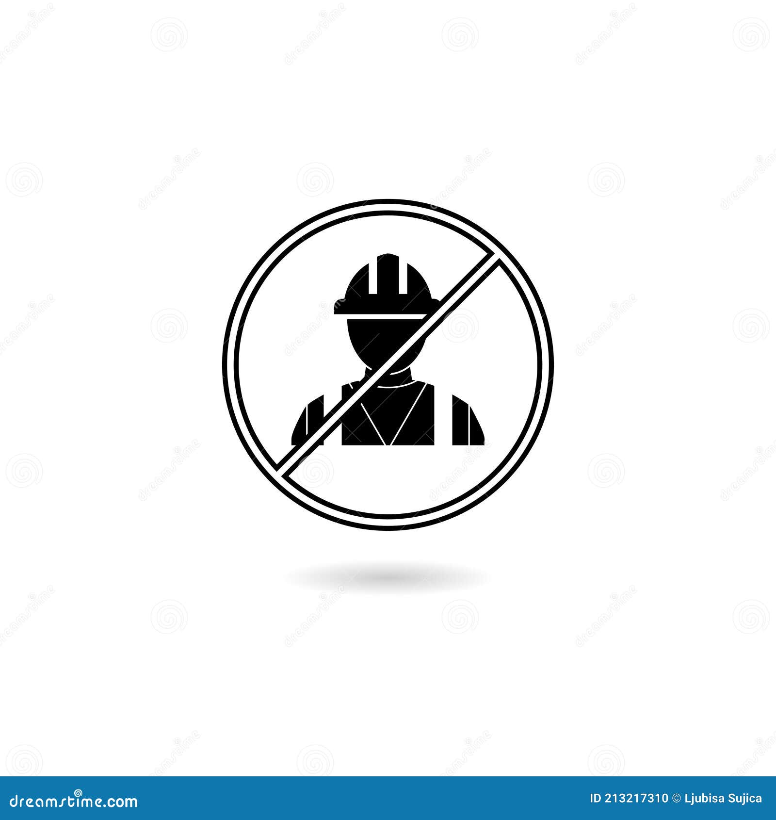 No Worker icon with shadow stock vector. Illustration of cancel - 213217310