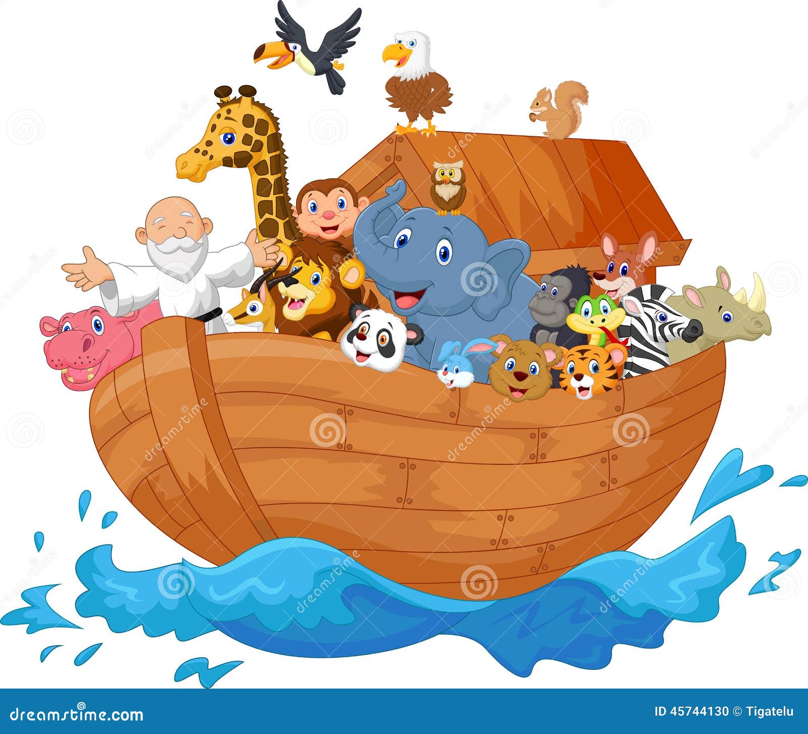 Noah ark cartoon stock vector. Illustration of bird, animal - 45744130