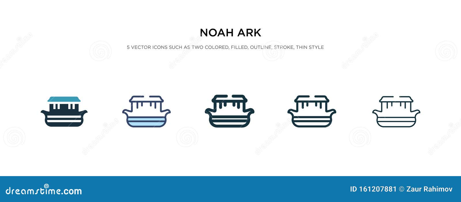 Noah Ark Icon in Different Style Vector Illustration. Two Colored and ...