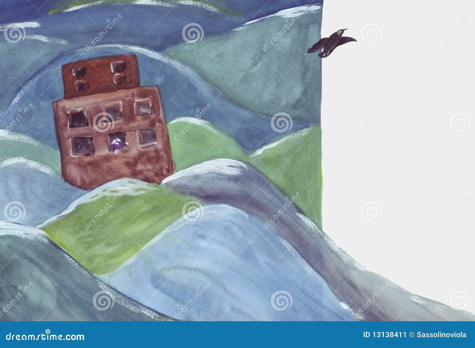 Noah and the raven stock illustration. Illustration of history - 13138411