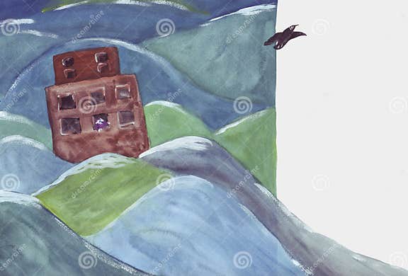 Noah and the raven stock illustration. Illustration of history - 13138411