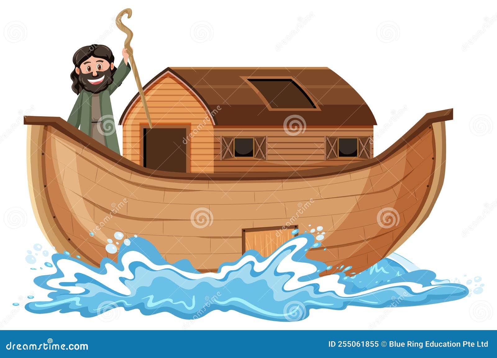 Noahs Ark and Cartoon Character Set Stock Vector - Illustration of ship ...