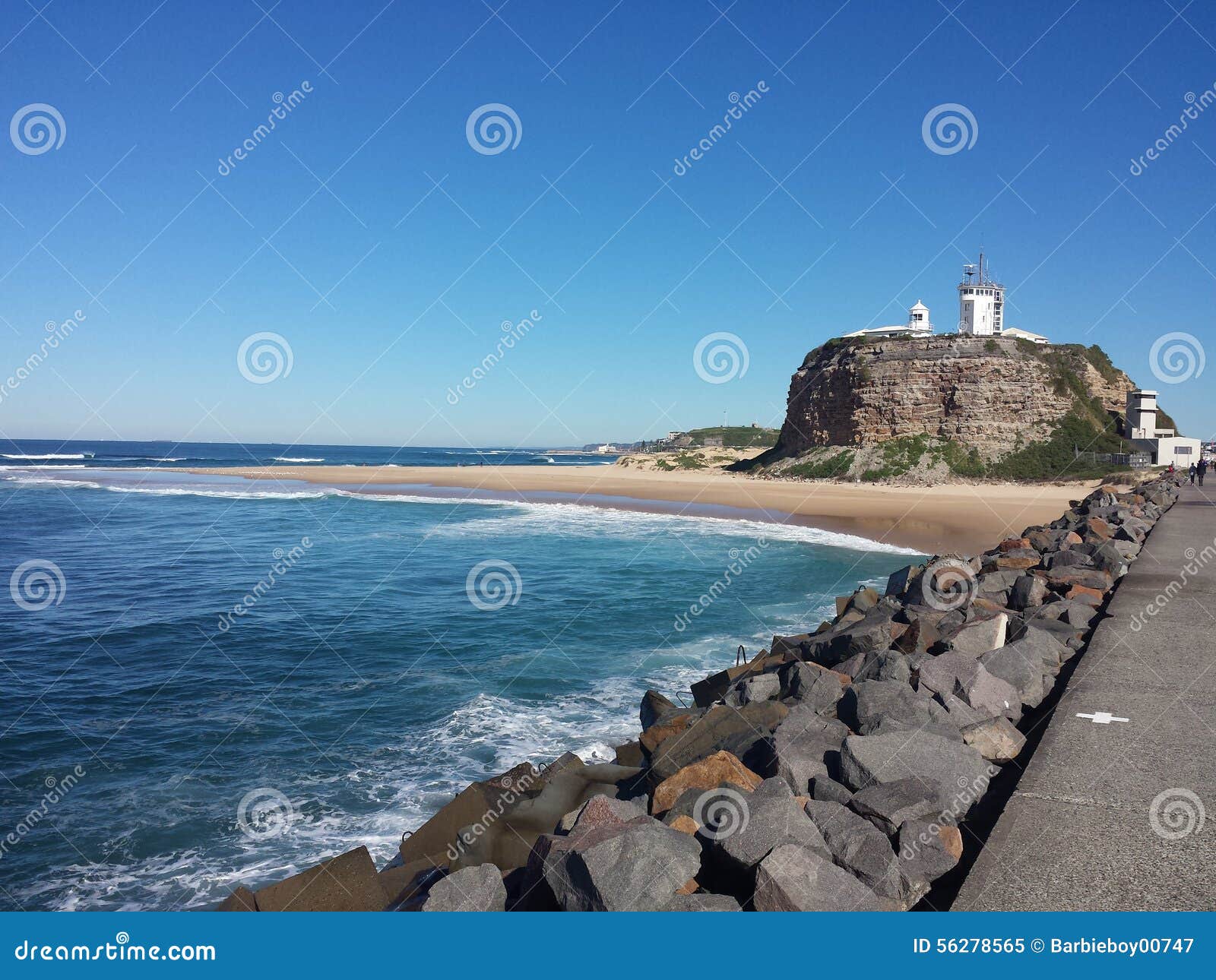 Nobbys Headland and Beach, Newcastle Australia Stock Image - Image of ...