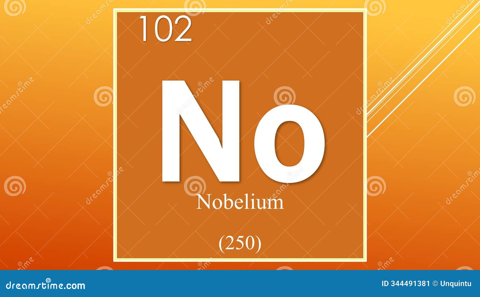 Nobelium Chemical Element Symbol on Orange Abstract Background Stock ...