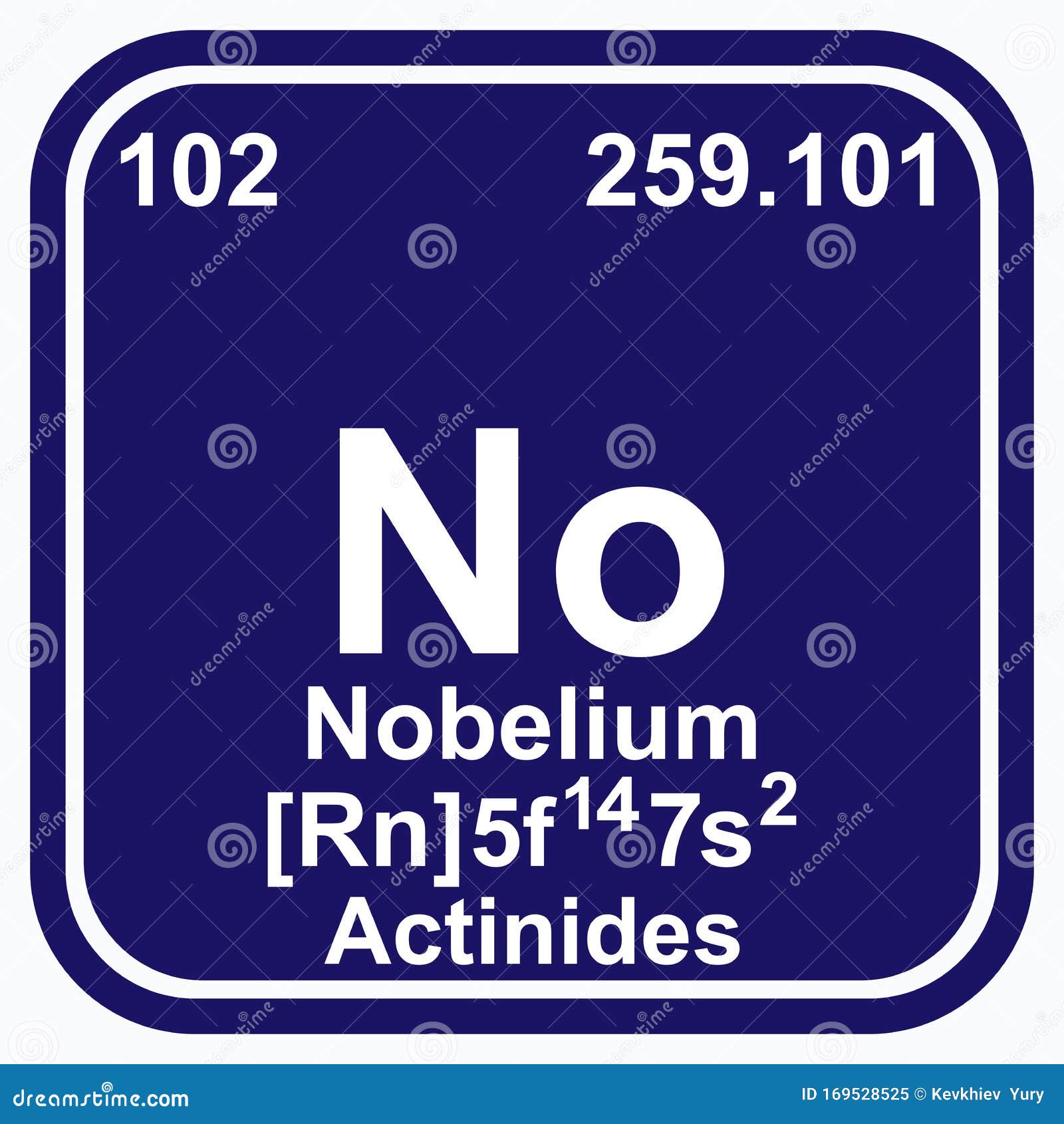 Nobelium, No, Periodic Table Element Vector Illustration ...