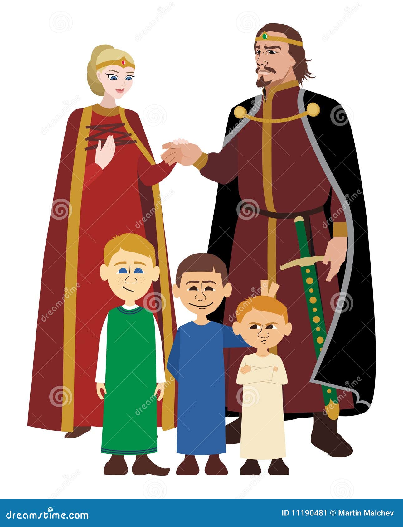 Noble Family on White stock vector. Illustration of family - 11190481