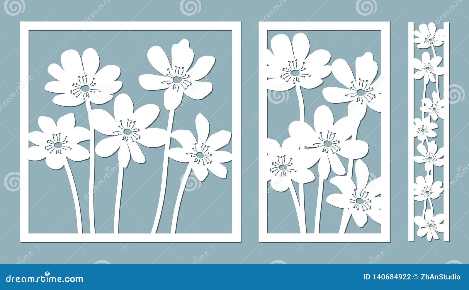 Noble Hepatica. Vector Illustration. Paper Flower, Stickers. Laser Cut ...