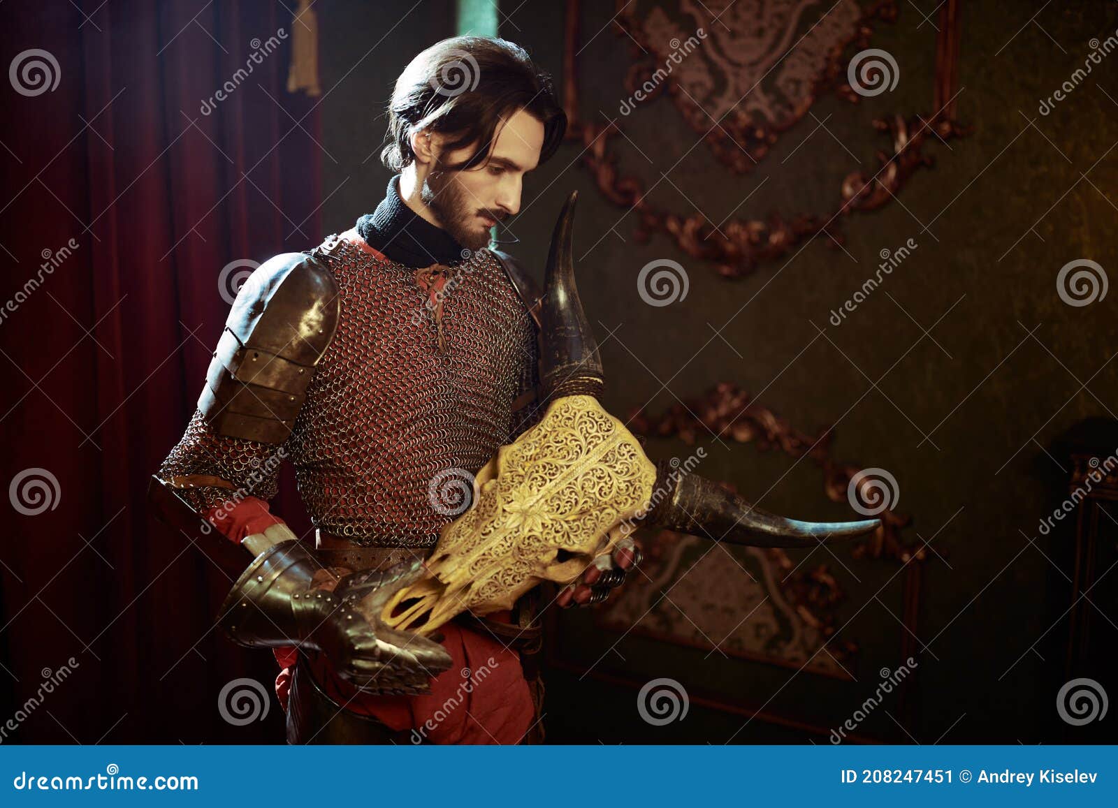Crusader with a trophy stock image. Image of knight - 208247451