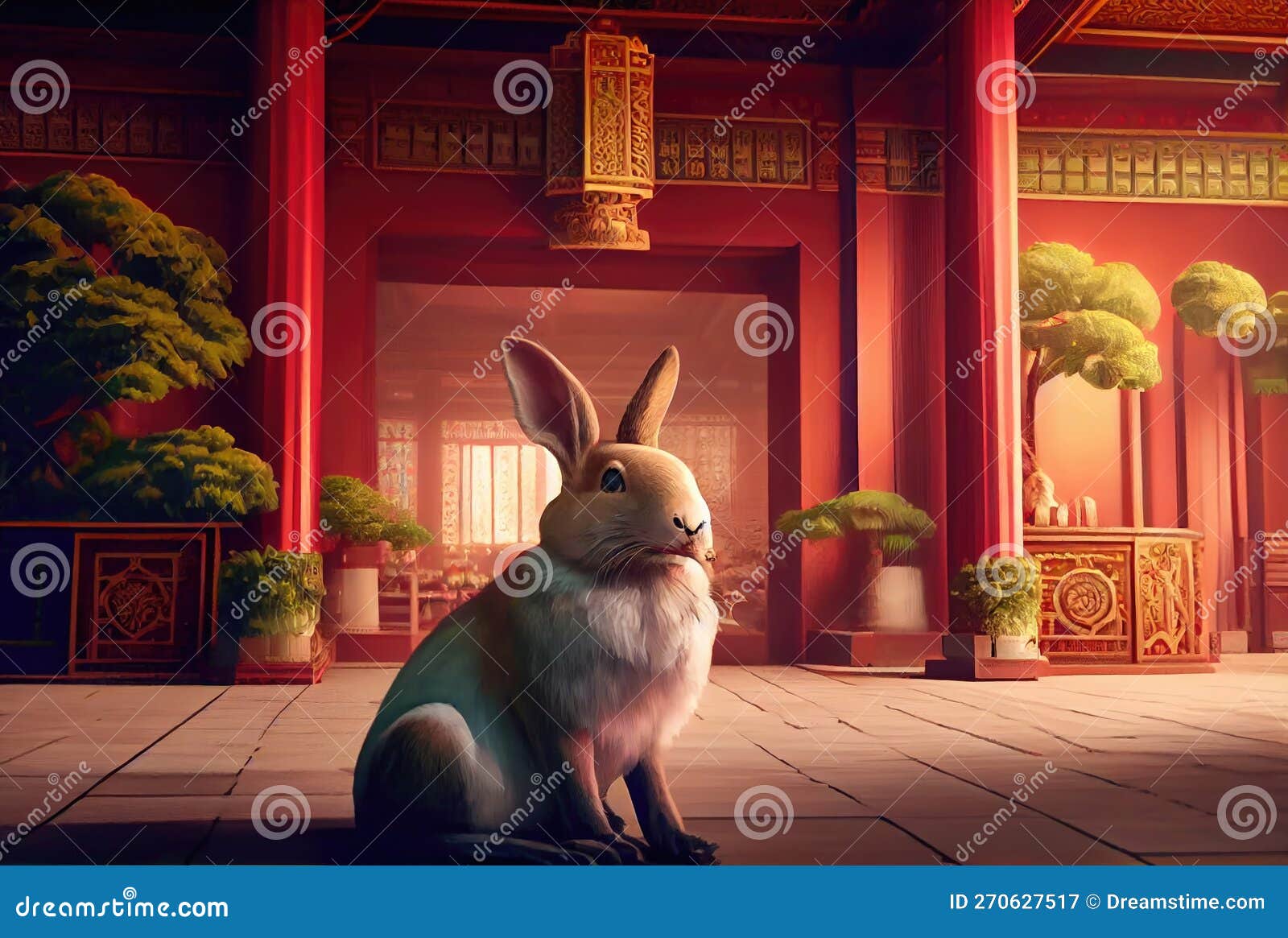 Noble Rabbit in the Chinese Royal Palace Generative AI Stock ...