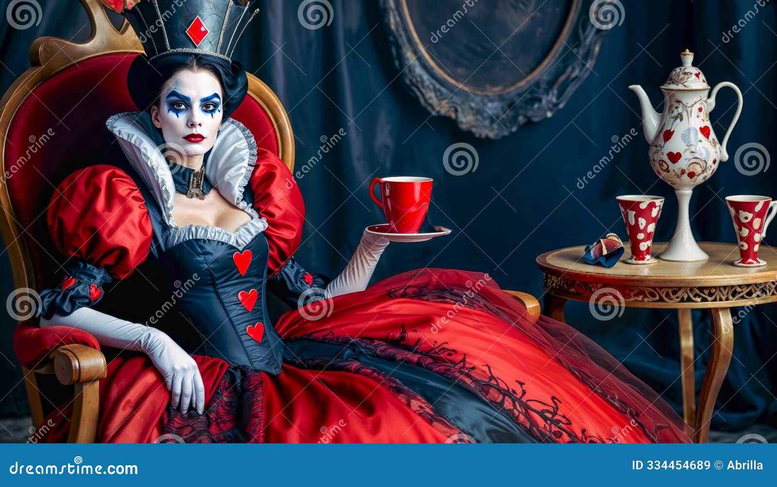 The Noble Red Queen from Alice in Wonderland Stock Image - Image of ...
