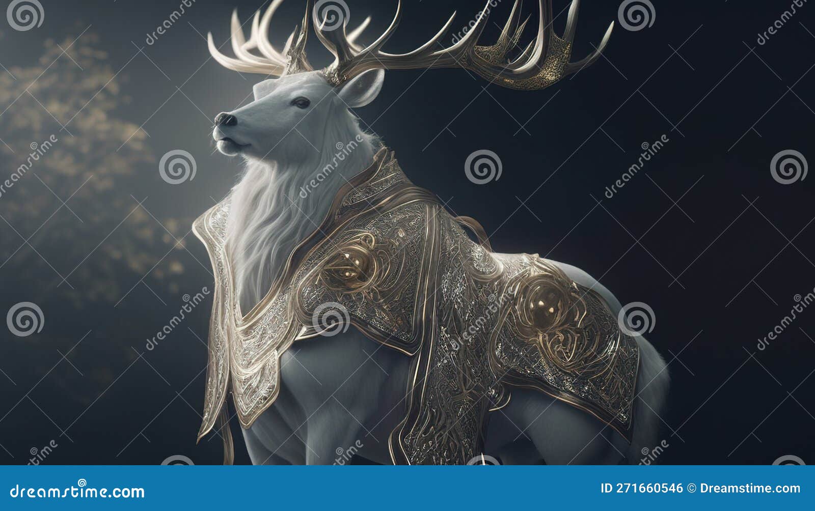 Noble Stag Digital Art Illustration, Generative AI Stock Illustration ...