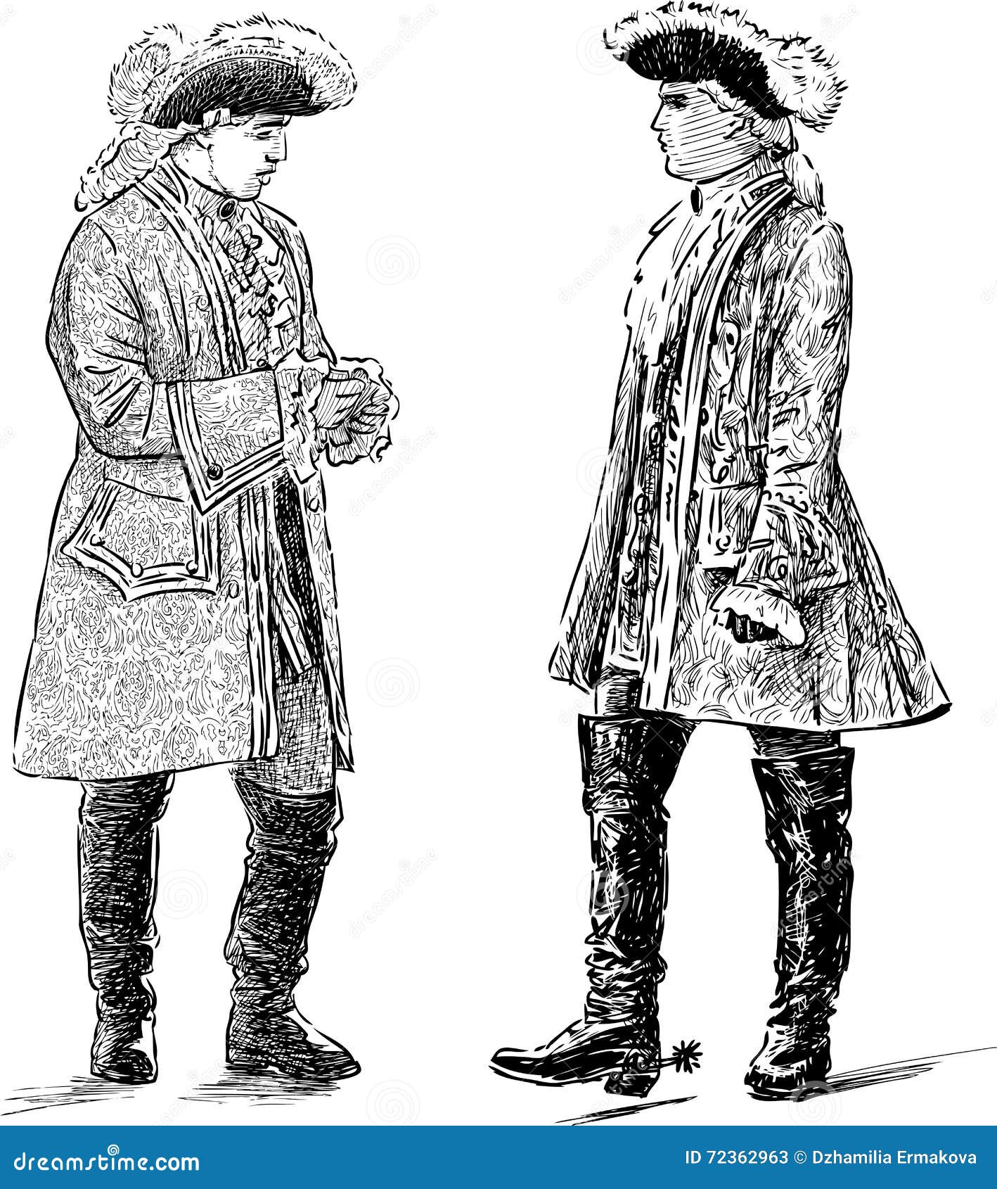 Noblemen talk stock vector. Illustration of lords, costumes - 72362963