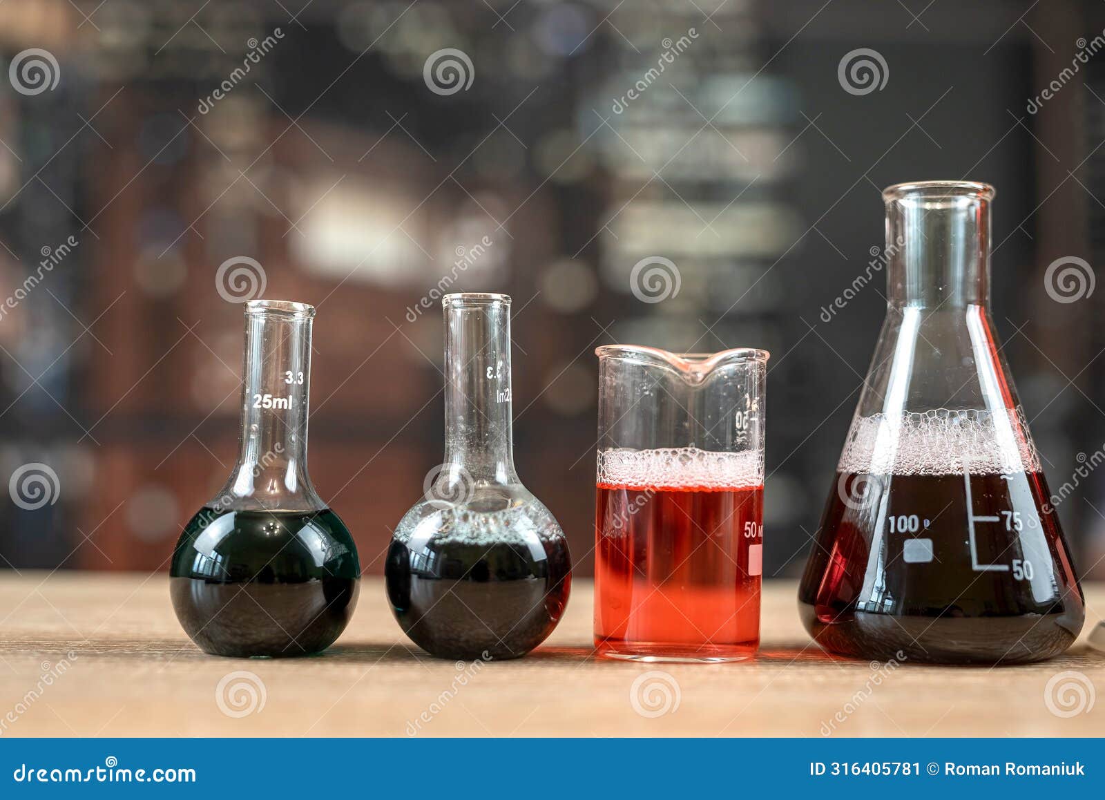 Nobody, Laboratory Experiments with Different Sizes Flasks with Liquids ...