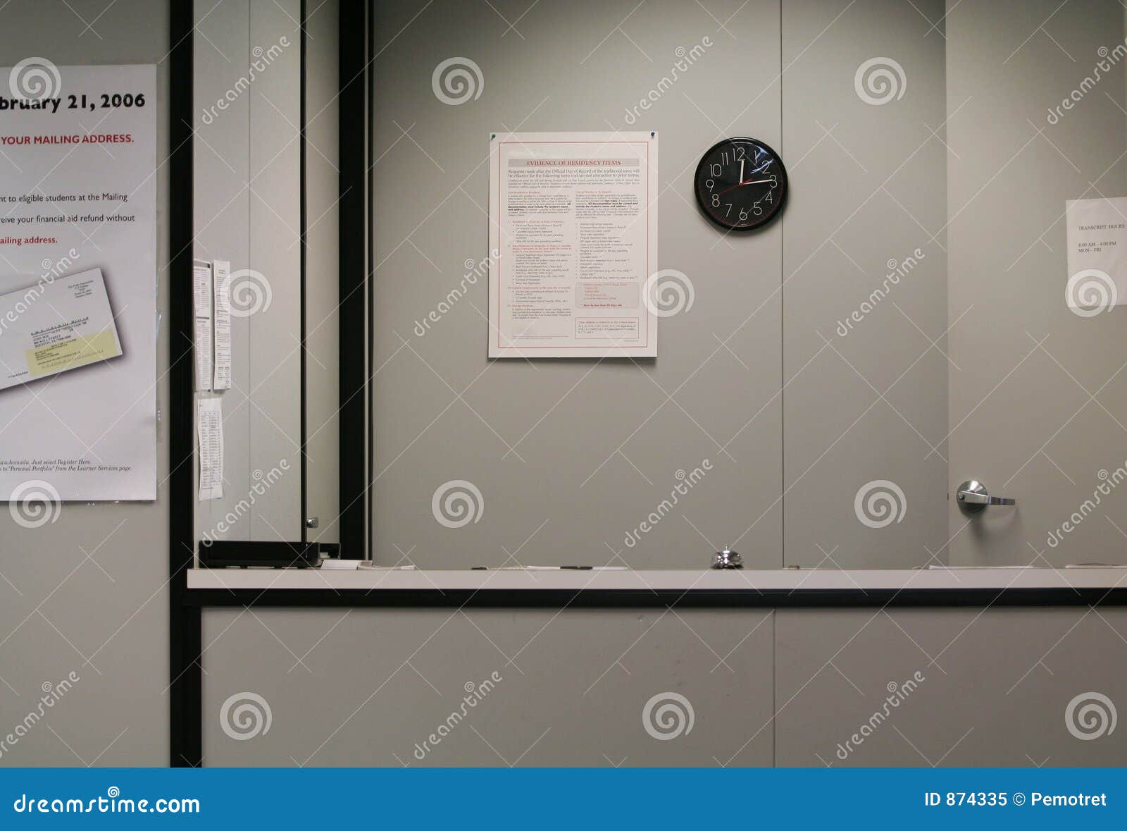 Nobody at Reception Desk stock image. Image of announcement - 874335
