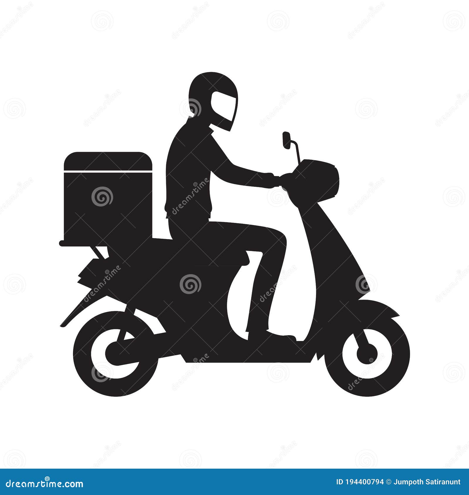 Delivery Man Riding Motorcycle Icon Symbol, Send Order Package To ...