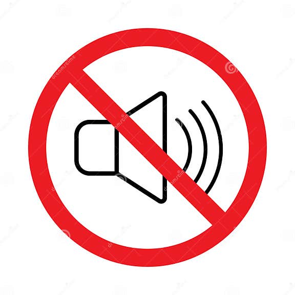 No Speaker, No Sound Icon Sign, Volume Off, Prohibition Symbol Sticker ...
