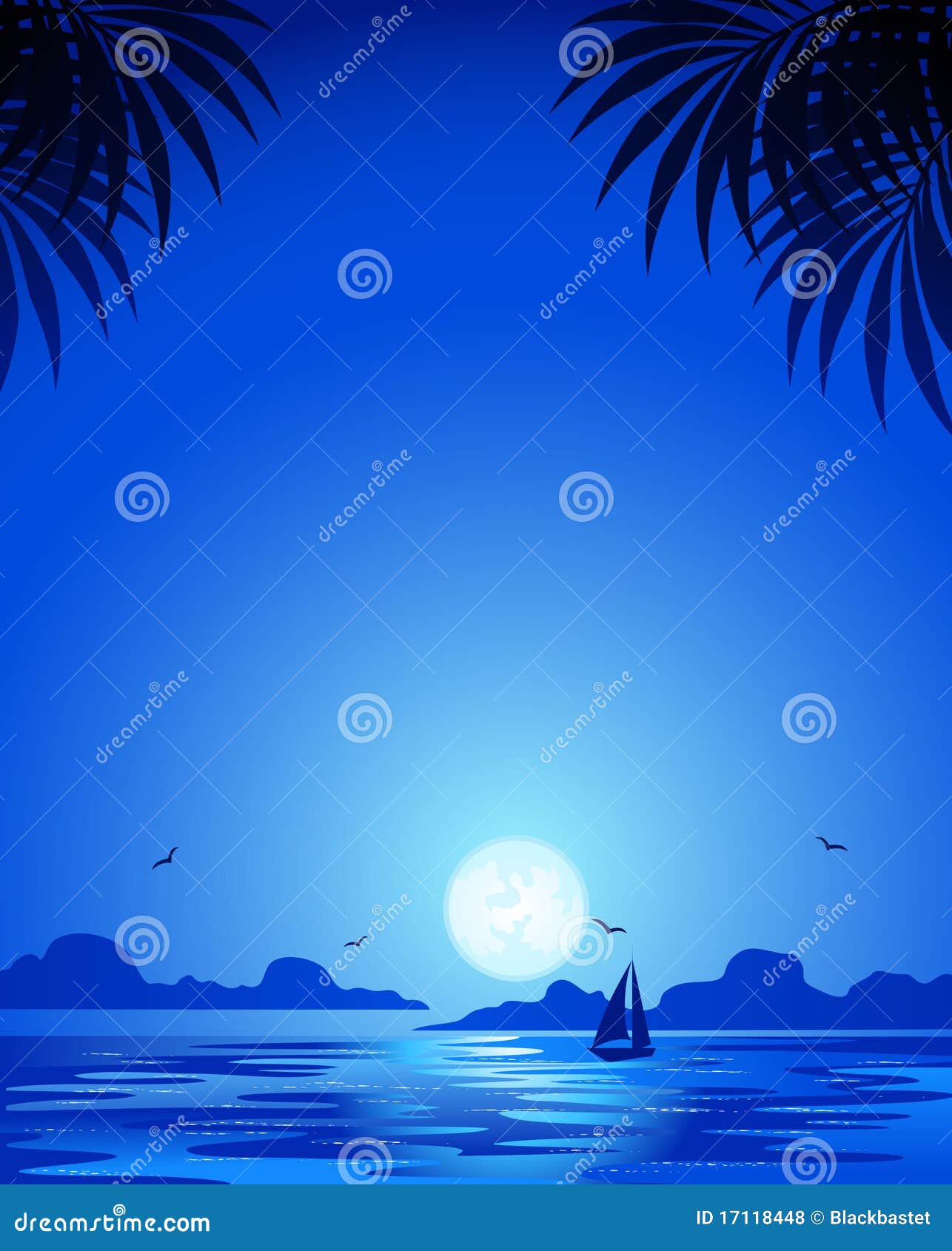 Noche azul ilustración del vector. Ilustración de cielo - 17118448