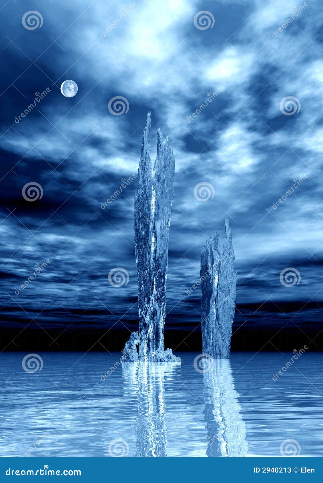 Noche azul stock de ilustración. Ilustración de colina - 2940213